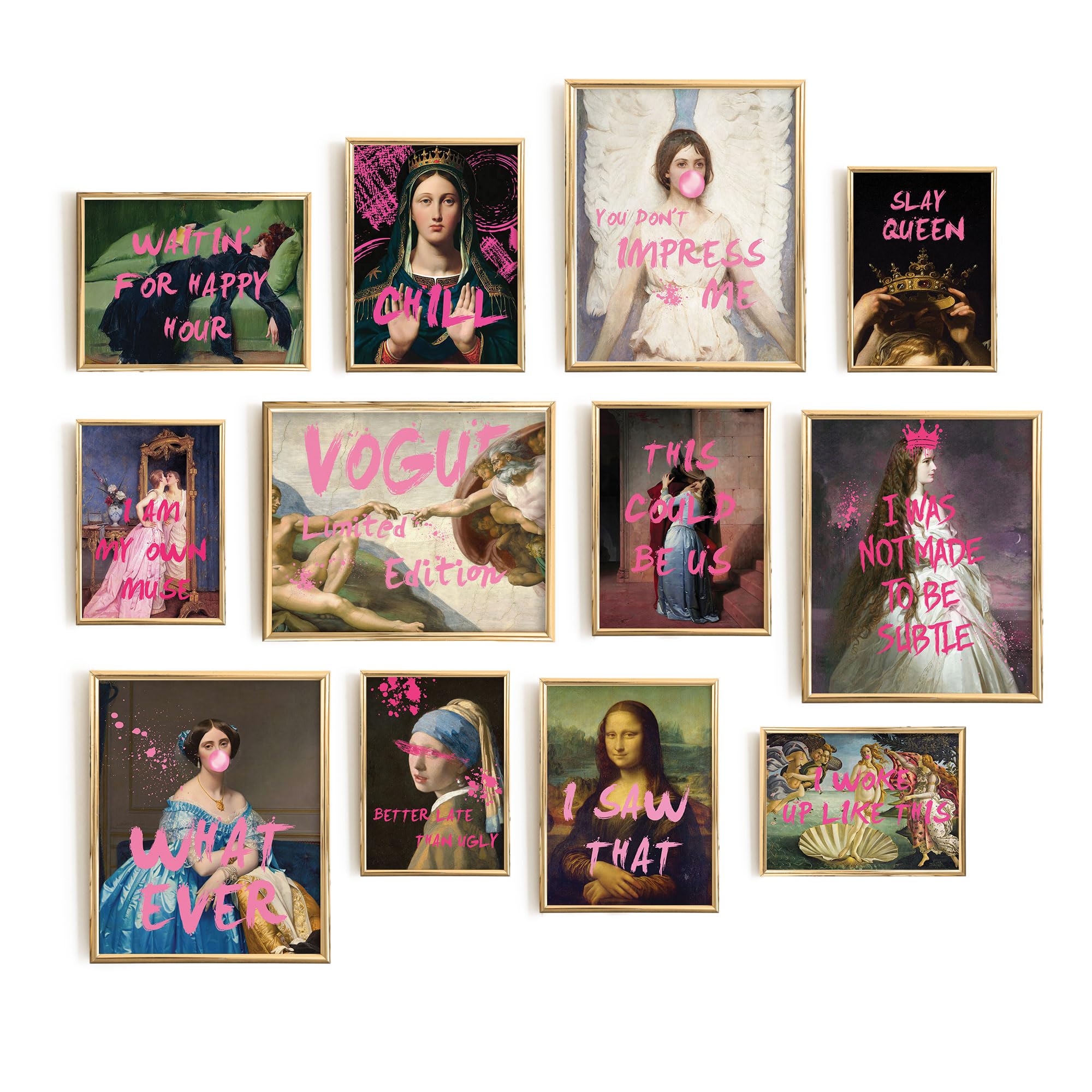 Amazon.com: Set 12 Funny Altered Art Renaissance Painting, Renaissance ...