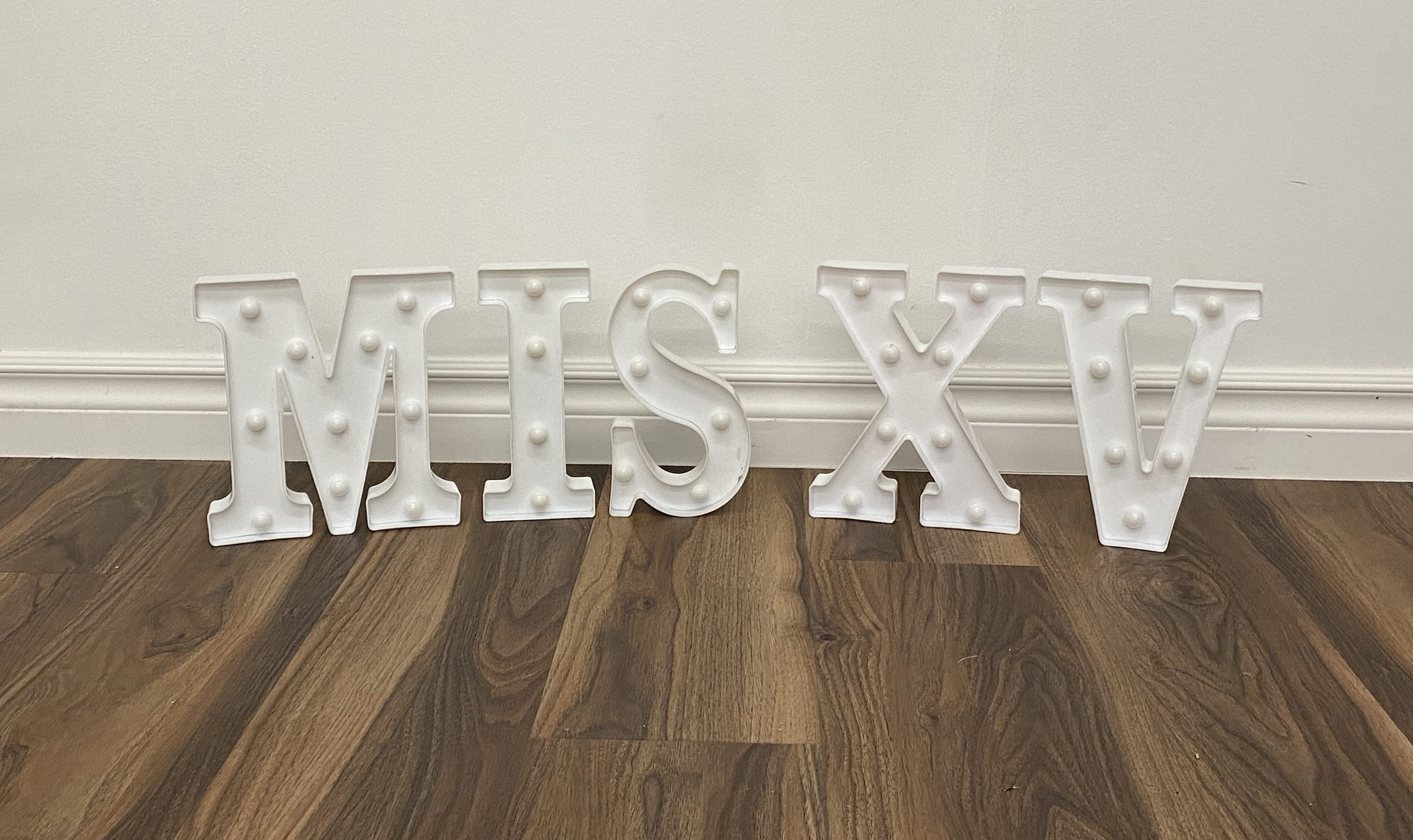 8.5" Tall Mis XV Light Up LED Sign for Quinceanera Party Celebration