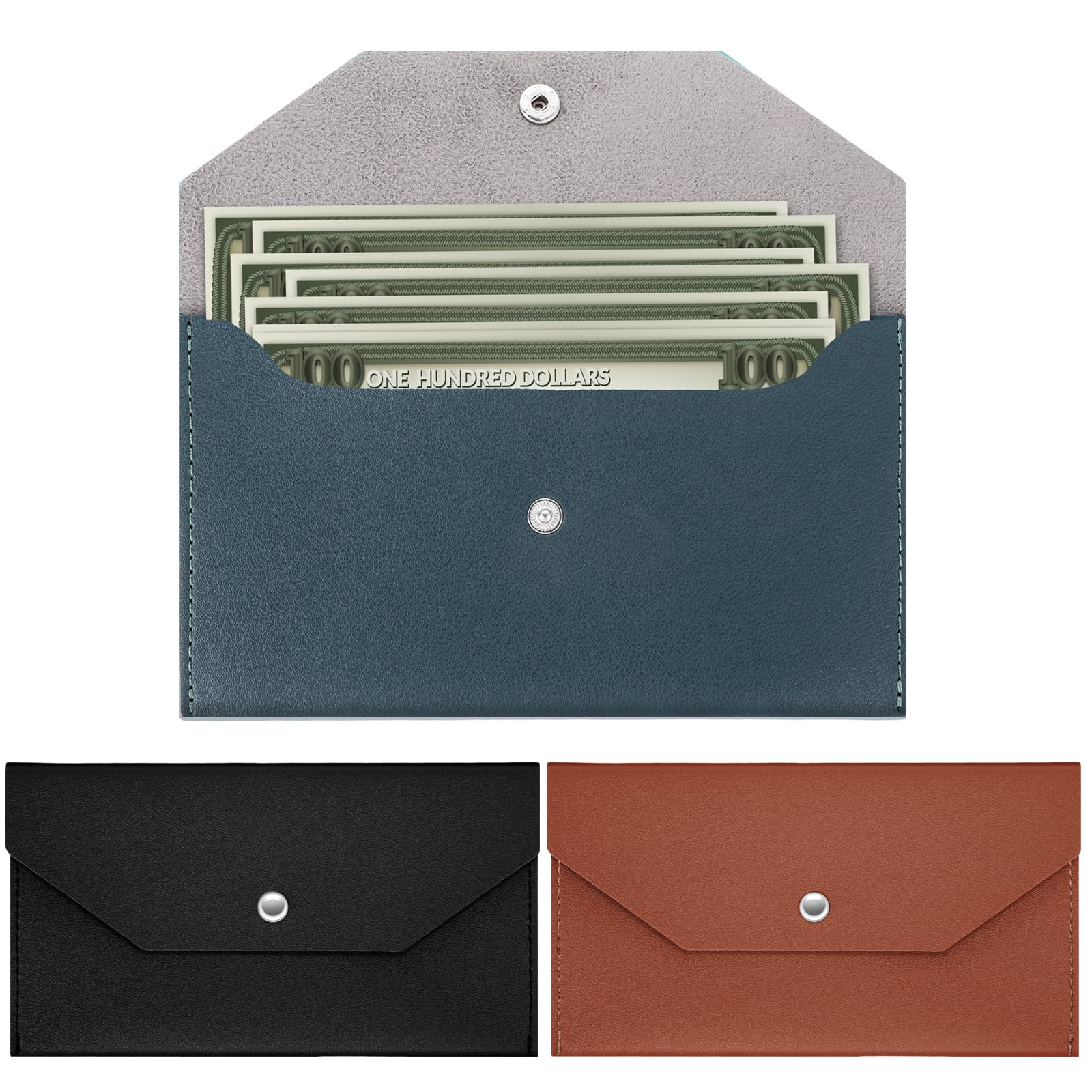 Amazon.com : 3 PCS Reusable Budget Envelope Cash Envelope Wallet PU ...
