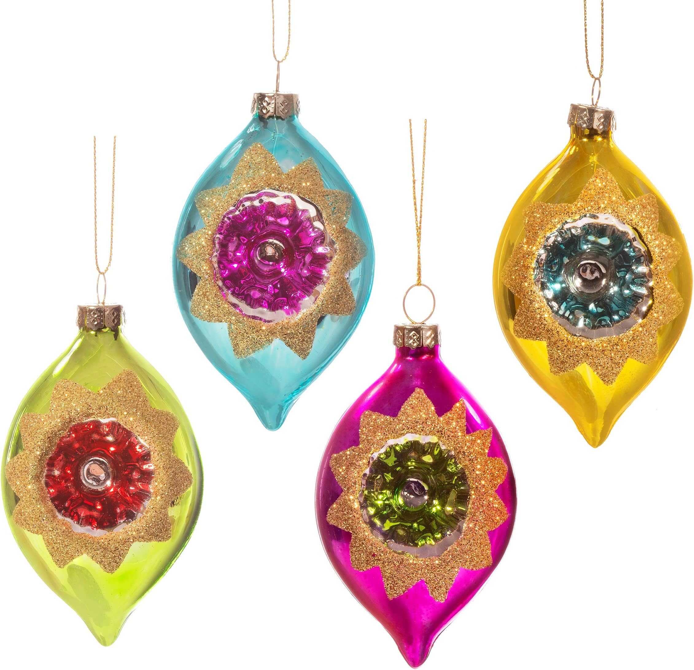 Sass & Belle Set of 6 Bright Metallic Open Faced Baubles : Amazon.co.uk ...