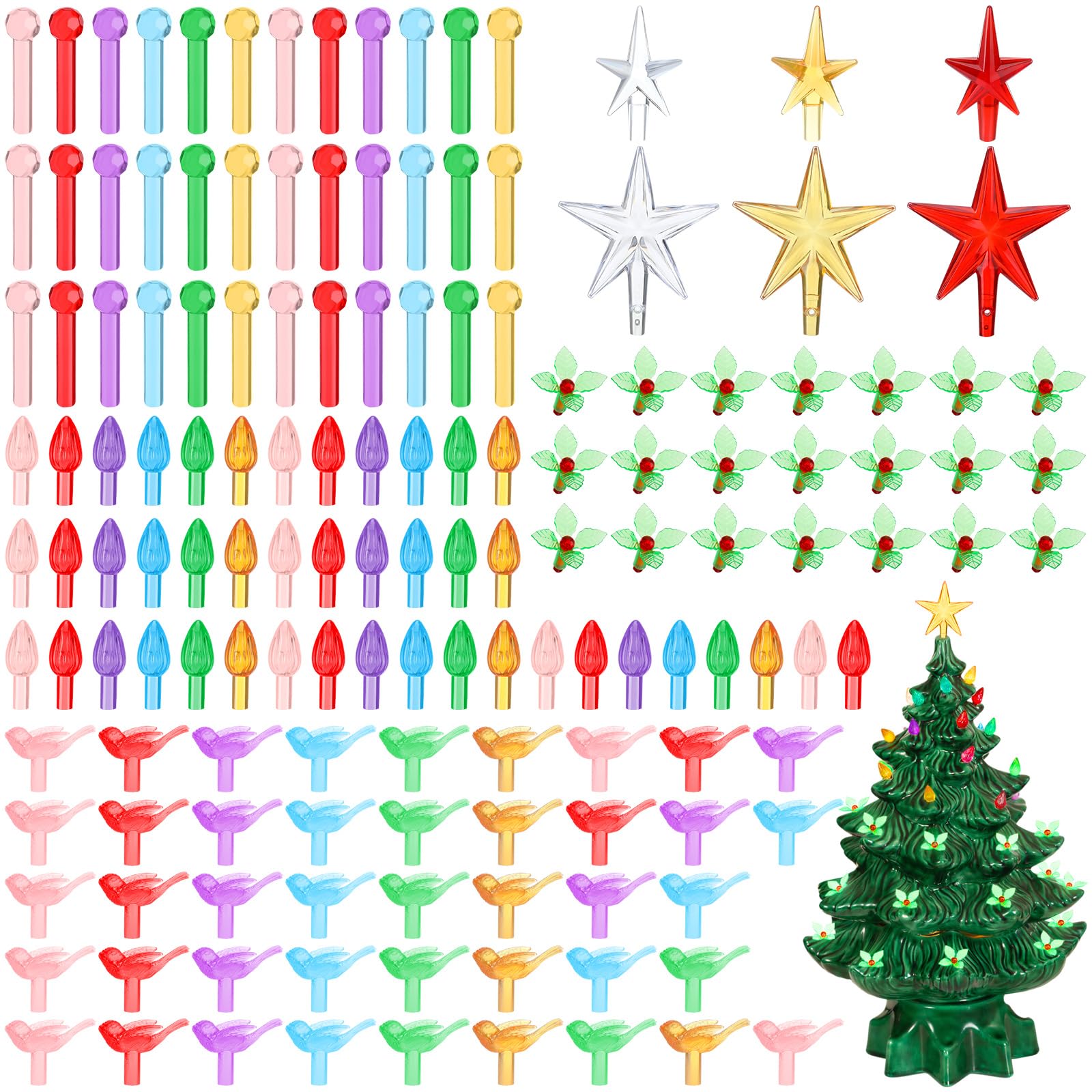 Amazon.com: Riakrum 492 Pcs Ceramic Christmas Tree Replacement Lights ...