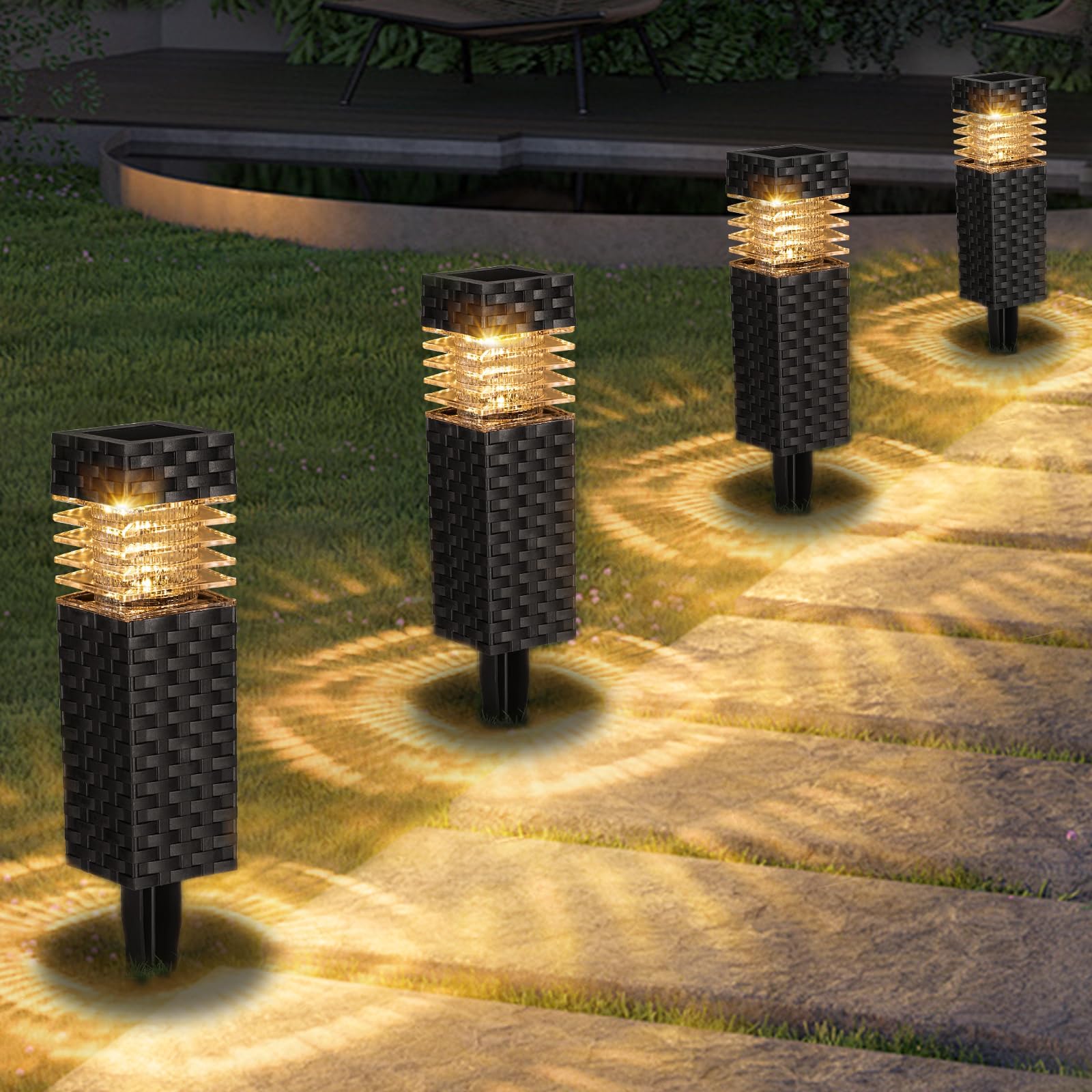 Dubofu Solar Paver Lights, 8" x 4" Brick Driveway Lights, Landscape ...