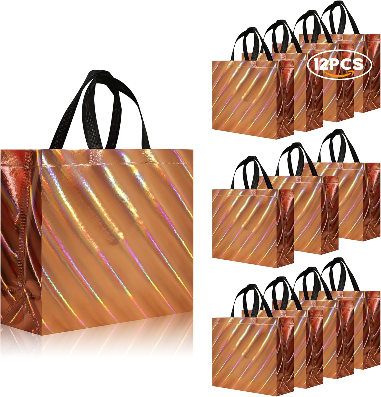 Amazon.com: cabzymx 12 Pcs Unique Dazzling Reusable Gift Bags Rose Gold ...