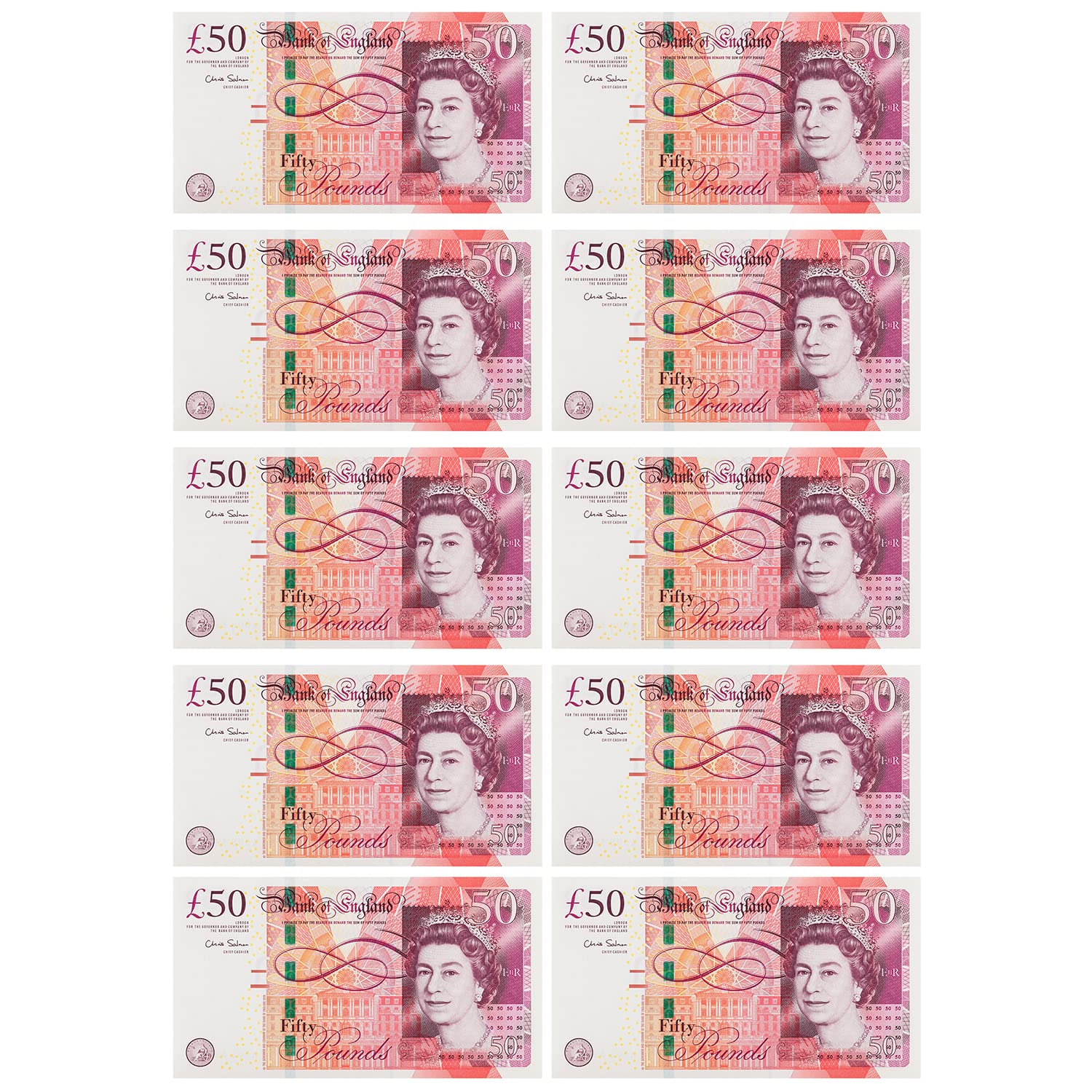 £50 Pound Notes Pre-Cut Edible Money Wafer Rice Paper Cupcake Toppers ...