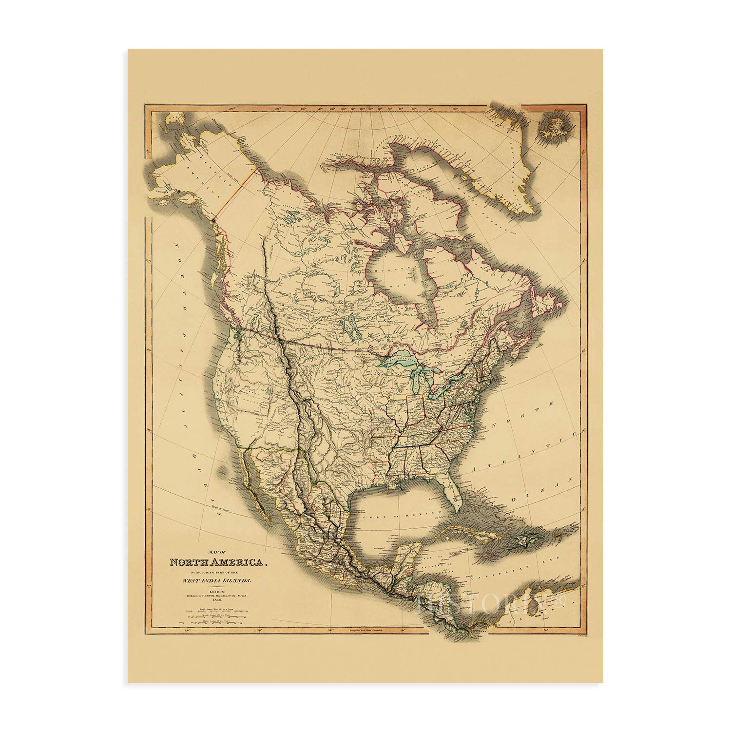 Printable Map Of North America With States North America Map,