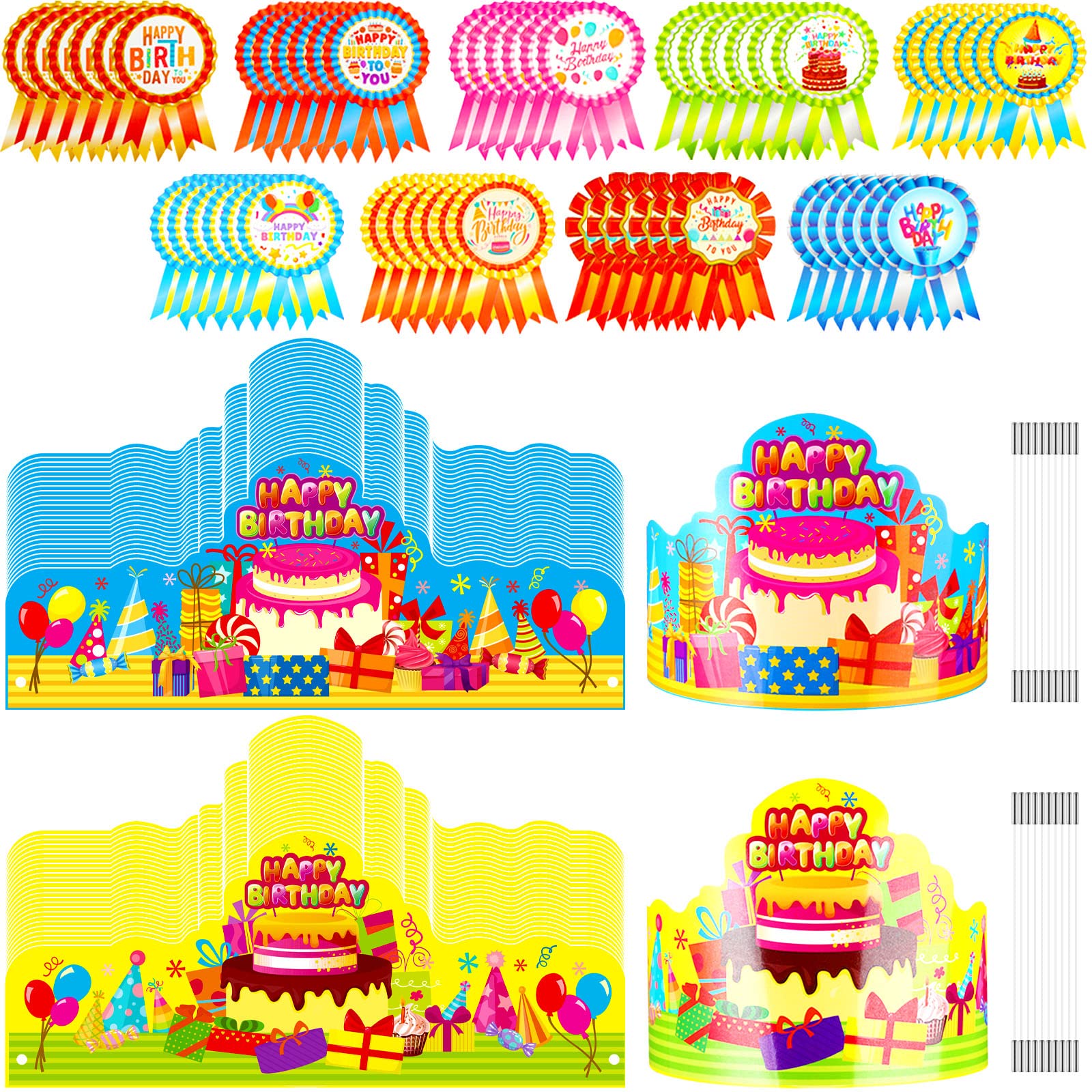 Buy 50 Packs Birthday Crowns for Classroom Birthday Party Hats for Kids ...