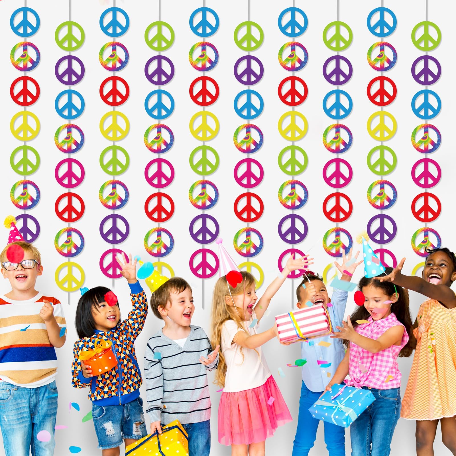 Snapklik.com : 12 Pack 60s Hippie Theme Party Banners - Groovy Hanging ...