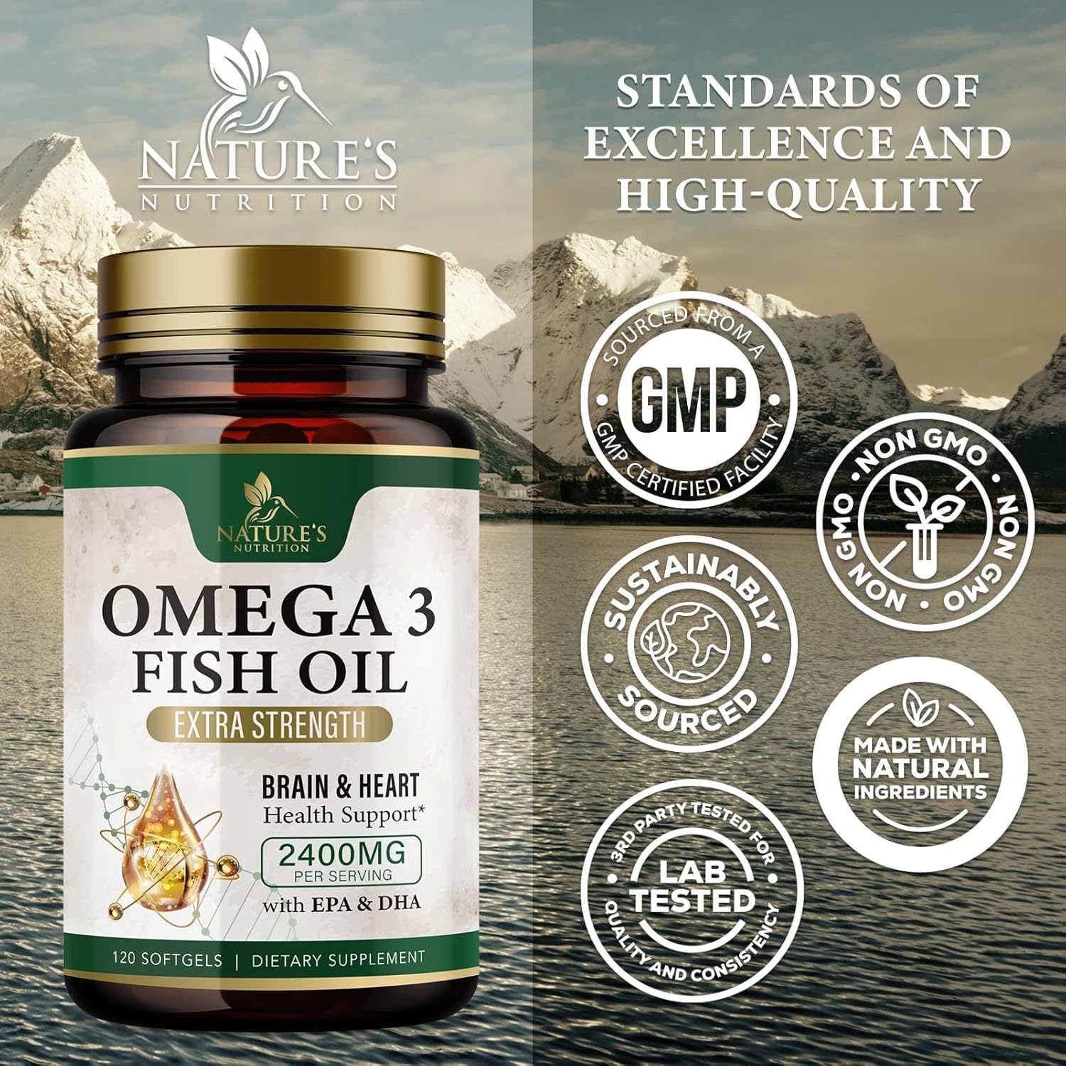 Omega 3 Fish Oil Supplements 2400 mg - Triple Nepal | Ubuy