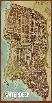 Amazon.com: Gale Force Nine Dungeons & Dragons Waterdeep Vinyl City Map ...