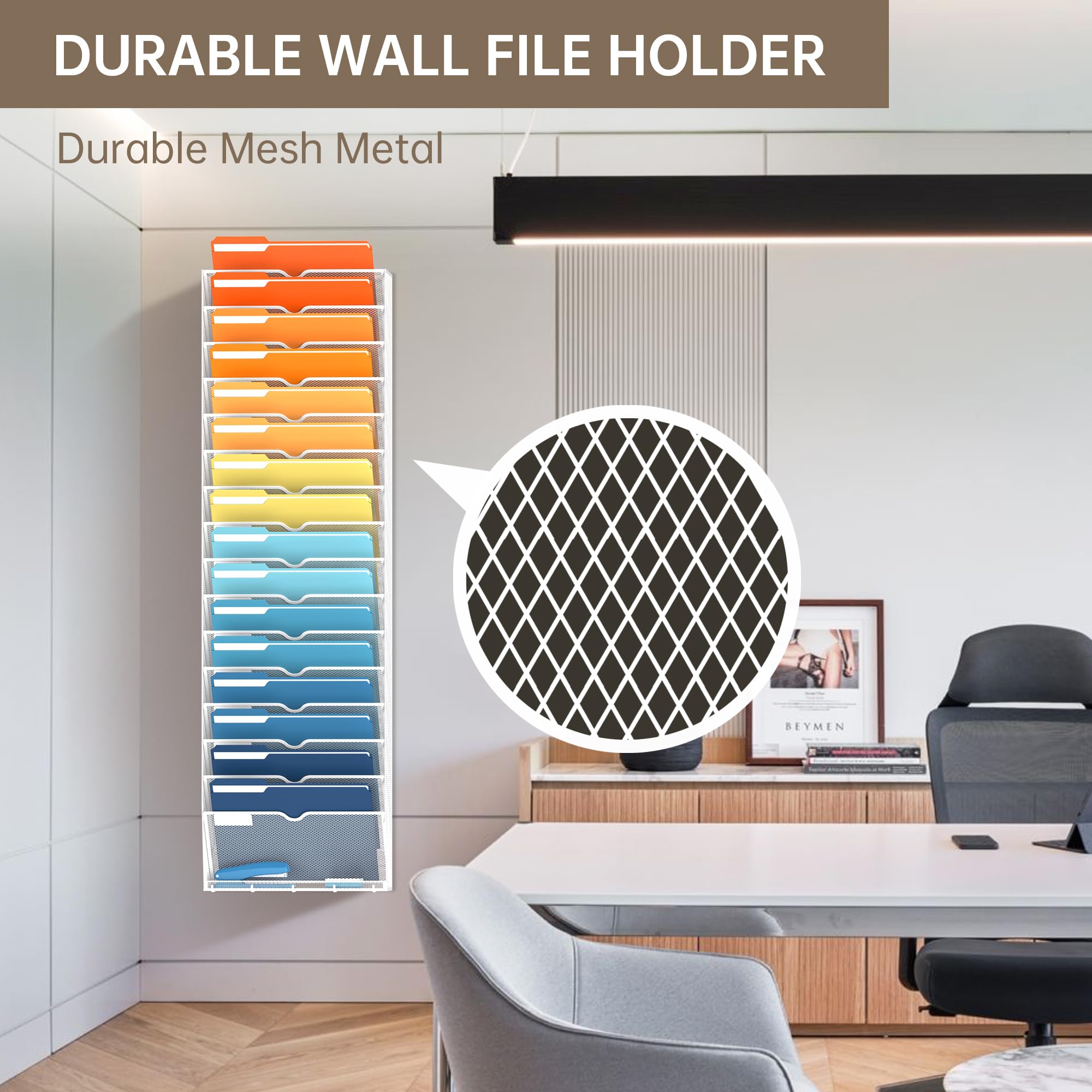 Snapklik.com : 17-Tier Mesh Wall File Holder, Hanging Wall File ...