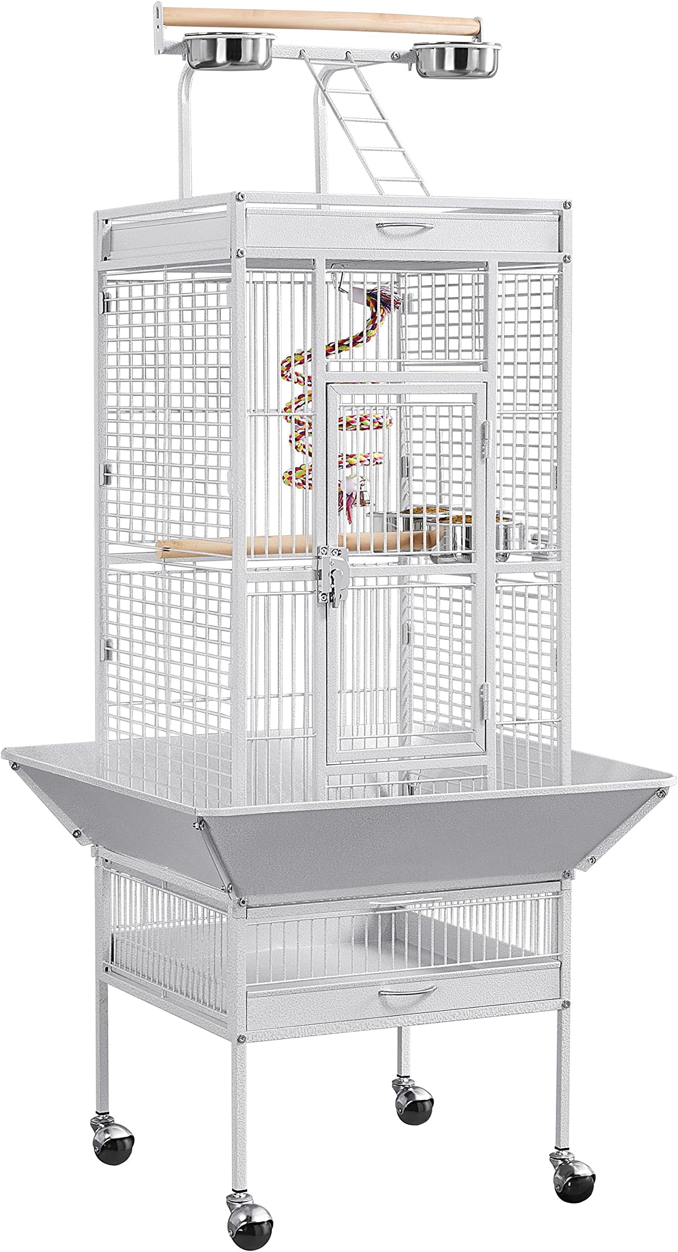 Amazon.com : VIVOHOME 72 Inch Wrought Iron Large Bird Cage with 30 Inch ...