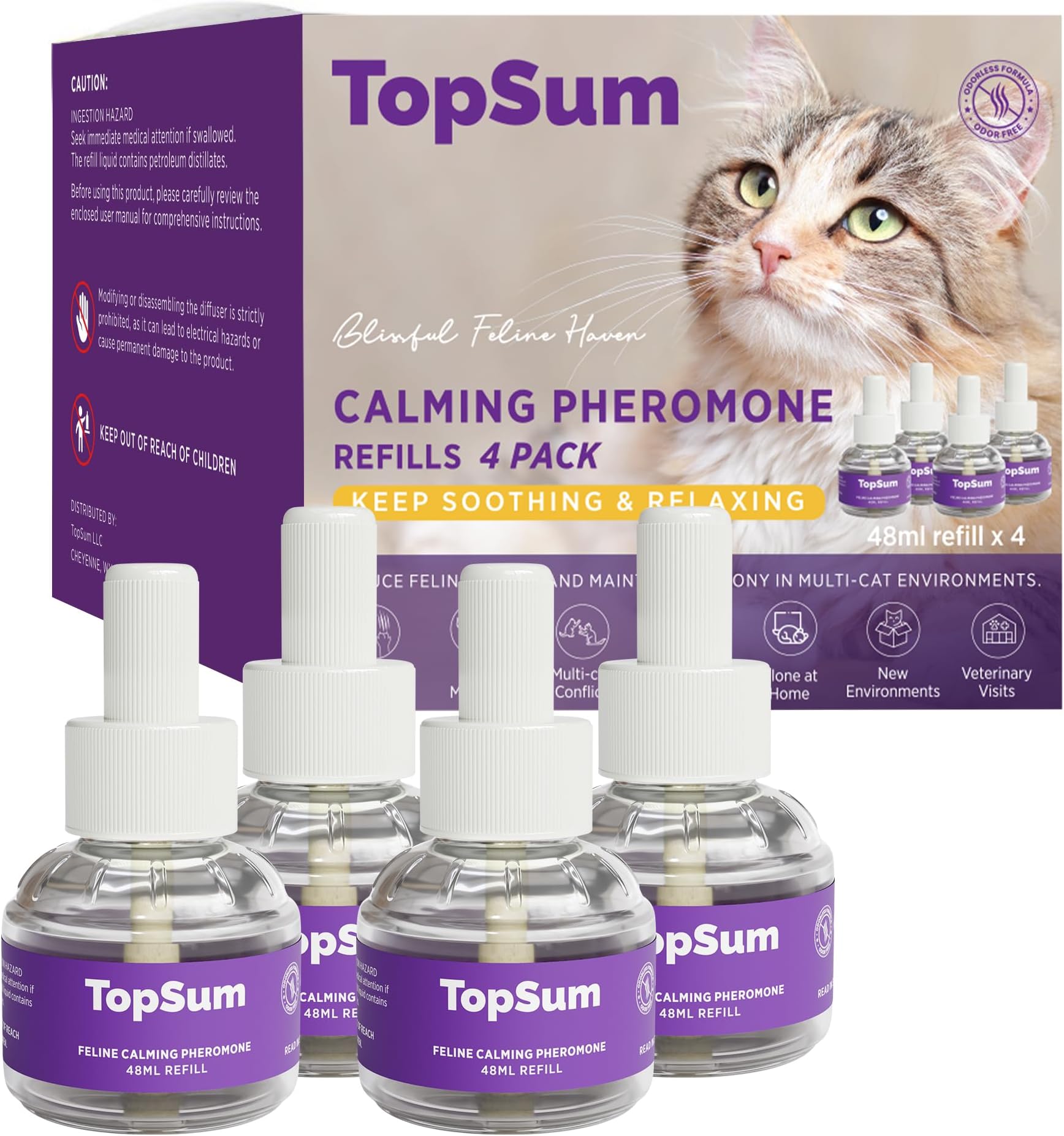 Amazon.com : Cat Pheromones Calming Diffuser Refill 6 Pack Multicat ...
