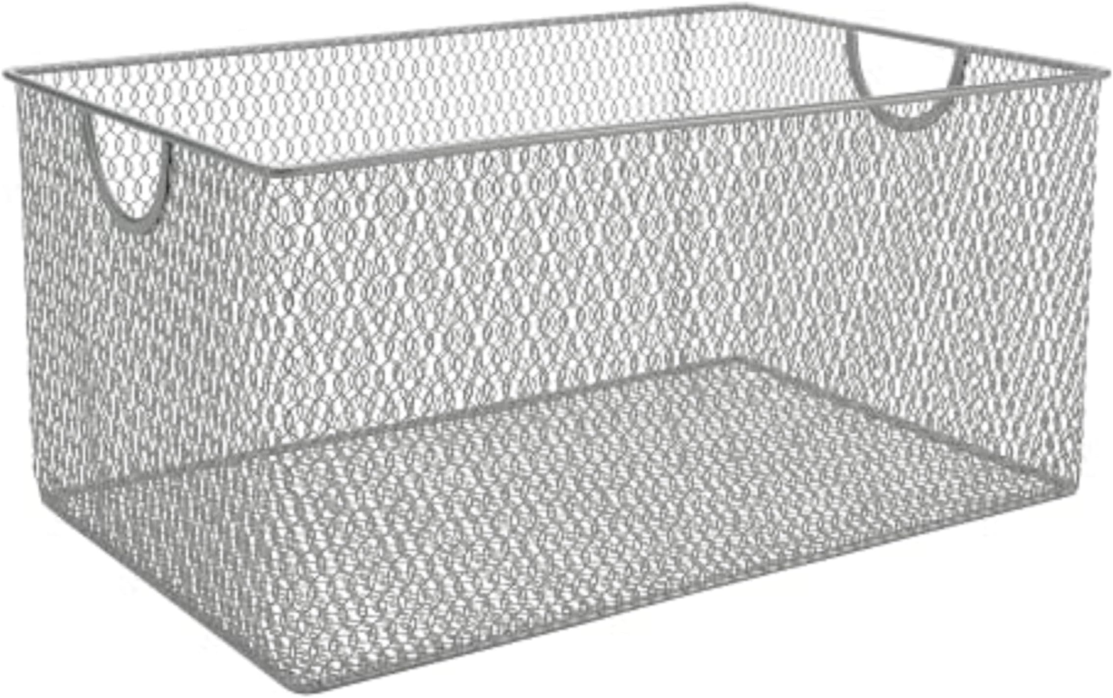 Amazon.com: Ybm Home Mesh Storage Box, Silver Mesh Great for School ...