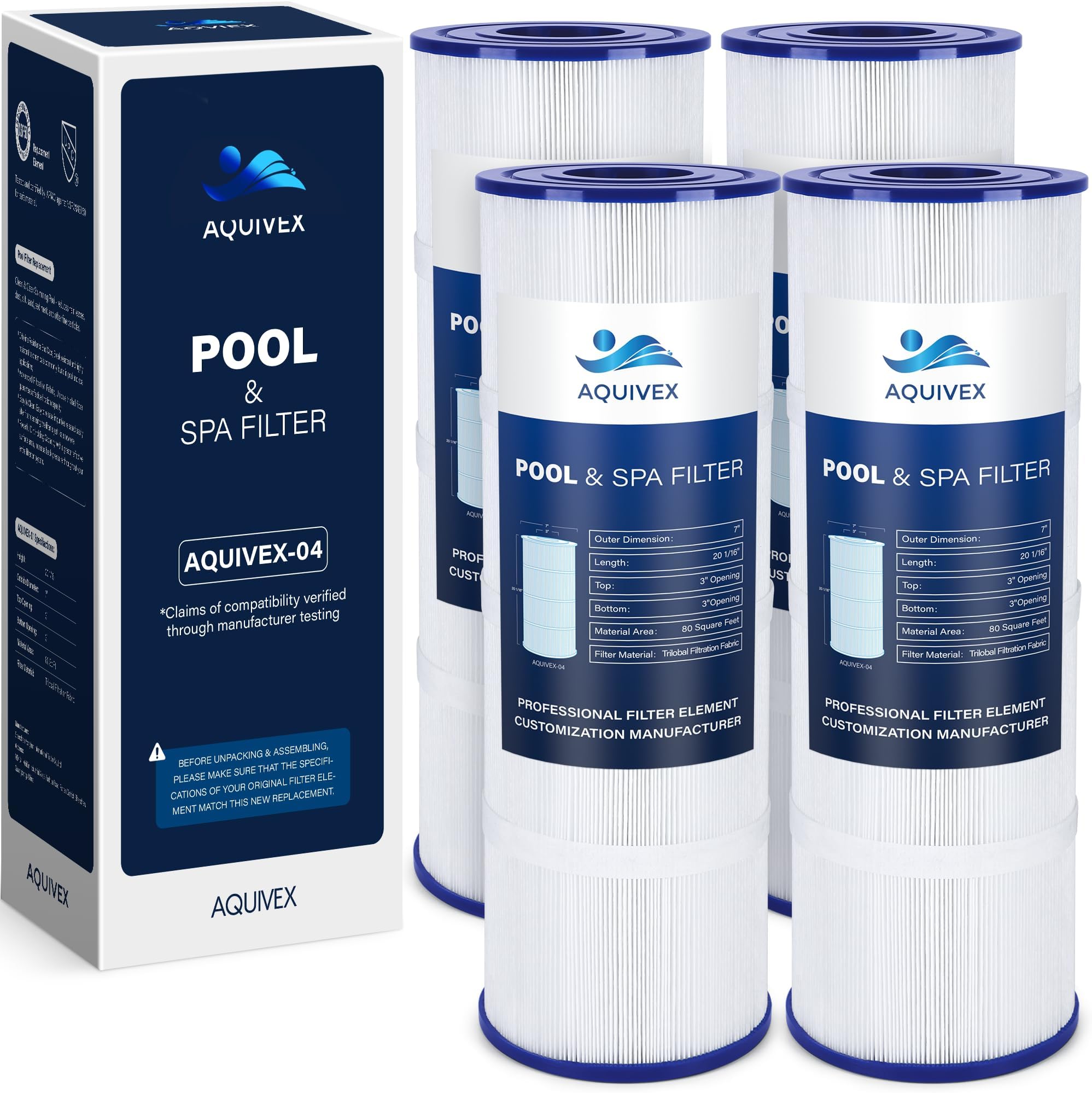 Amazon.com : 4 Pack Pool Filter Cartridge Compatible with Clean & Clear ...