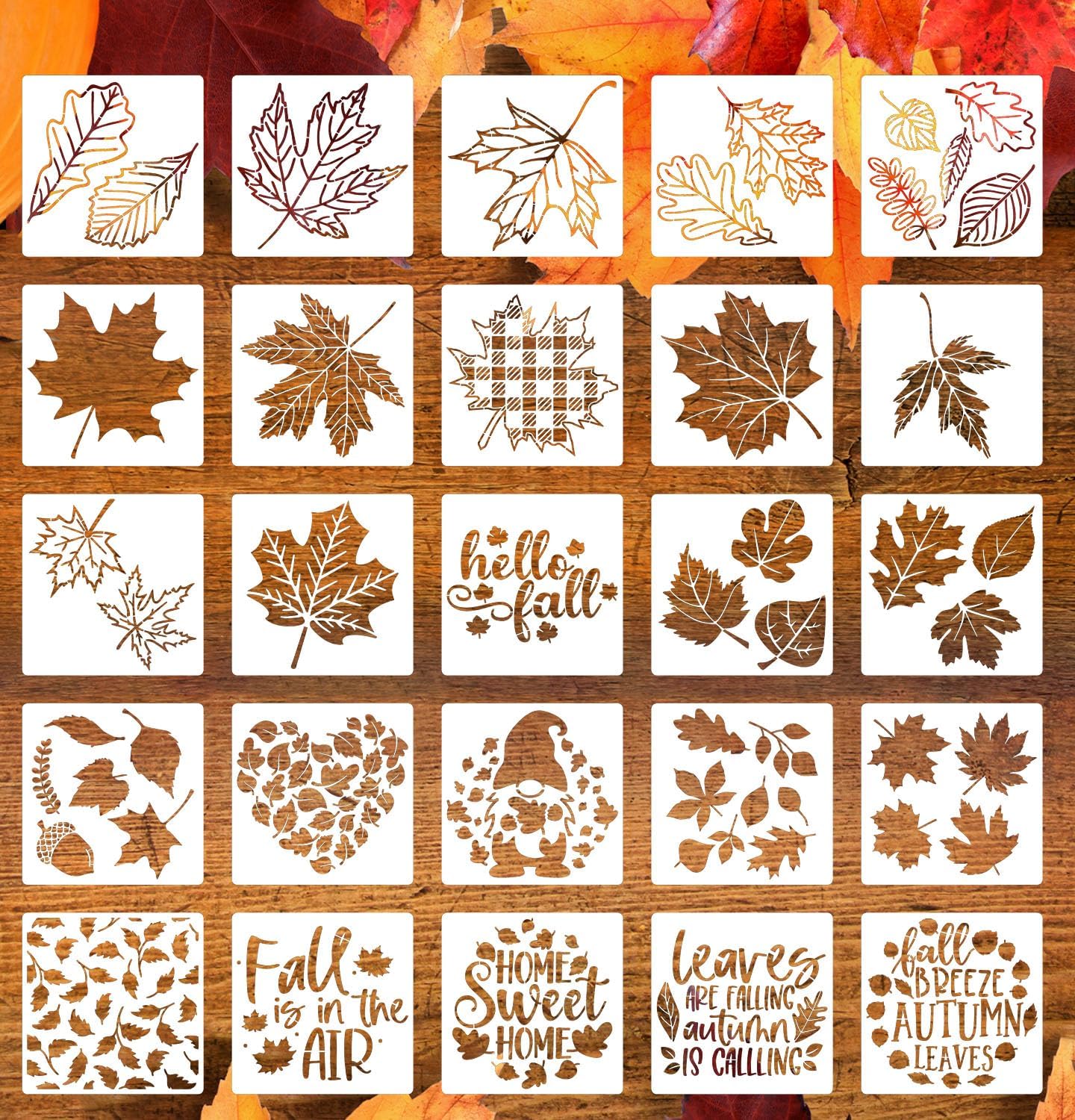 Amazon.com : Fall Stencil Leaf Stencils Maple Stencils Hello Fall ...