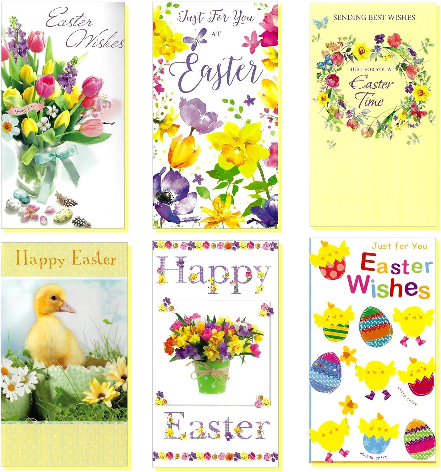 Simon Elvin Pack of 6 Easter Cards With Envelopes - Mixed Assorted AA ...