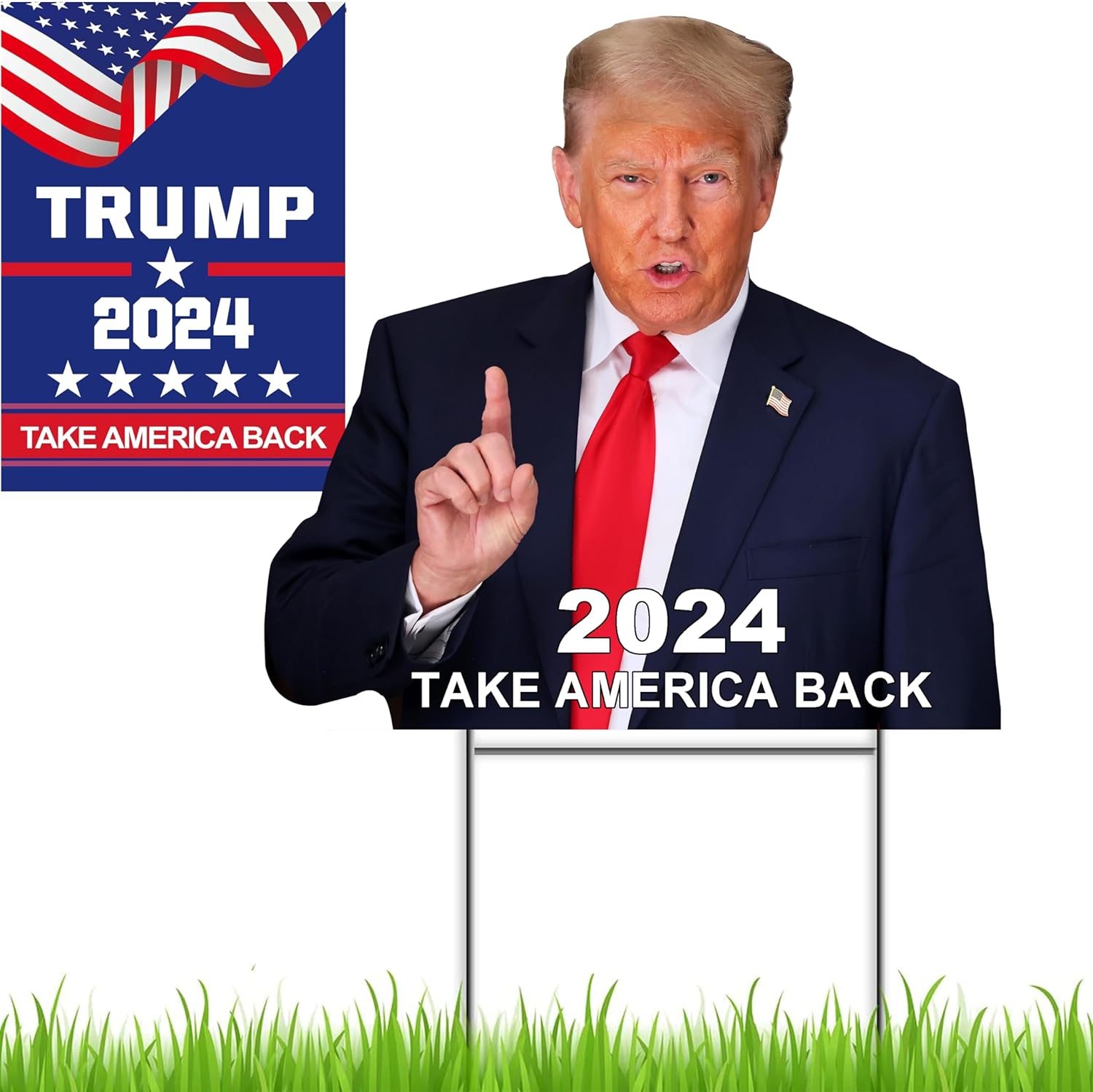 Amazon.com : Ouraqto TRUMP 2024 Double Sided 14x14 Inch Yard Signs for ...