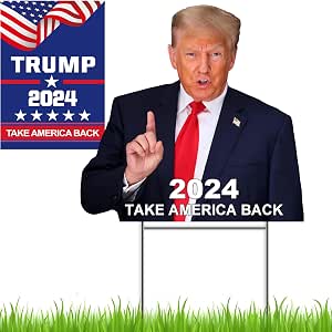 Amazon.com : Ouraqto TRUMP 2024 Double Sided 14x14 Inch Yard Signs for ...