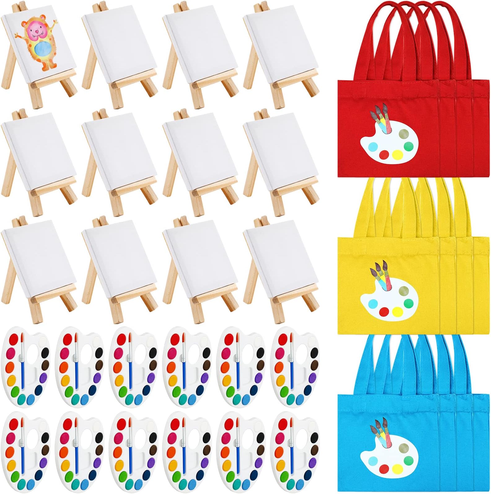 Amazon.com: Watercolor Paint Sets Mini Paint Set 4x4" Small Painting ...