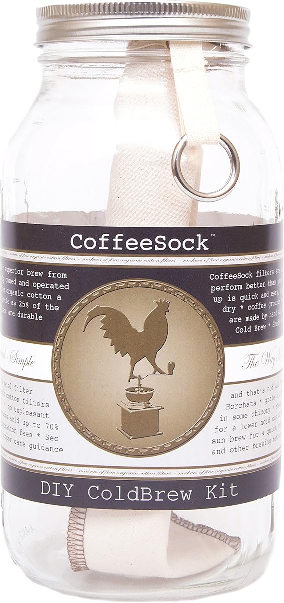 Amazon.com: CoffeeSock Cold Brew Kit 64 Ounce - Reusable Organic Cotton ...