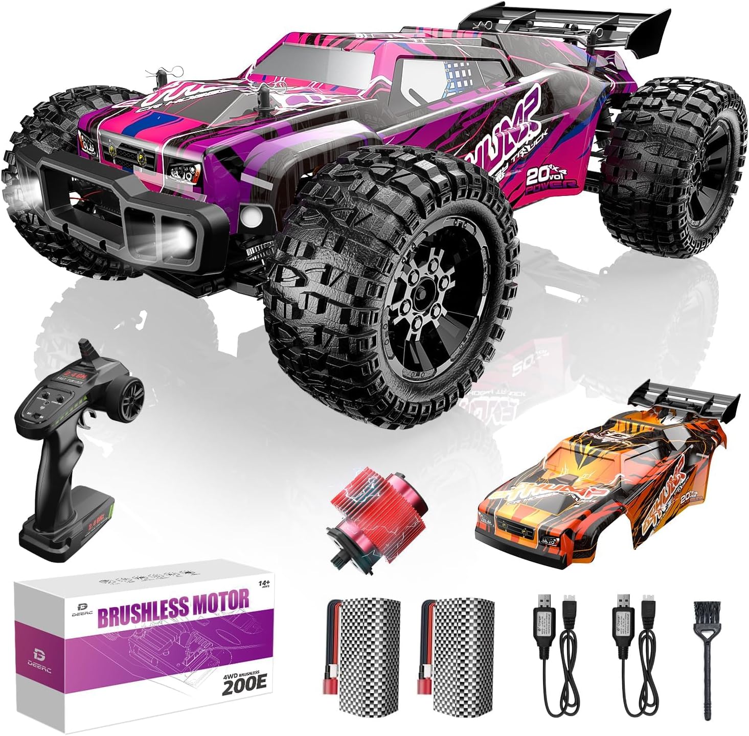Amazon.com: DBXMFZW 1/8 Scale 4 × 4 All -Terrain RC Truck Adult Large 50cm Remote Control ...