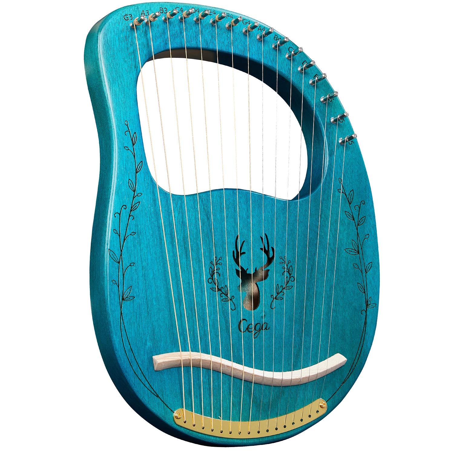 Buy Lyre Harp 16 Metal String Ancient Greece Style Mango Shaped Deer ...
