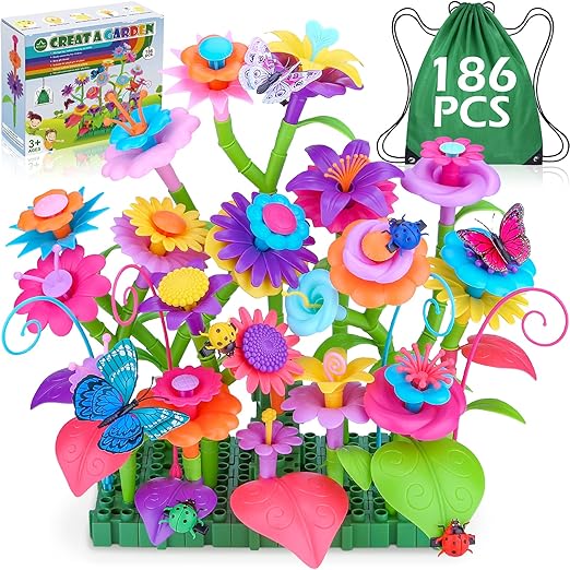 Amazon.com: Toys for Ages 3 4 5 6 7 Year Old Girl Gift 186 Pcs Flower ...