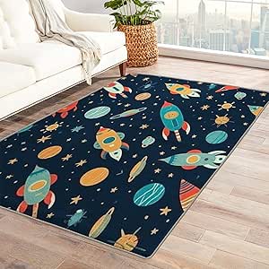 Space Rug for Kids Room - 6x9 Rug - Space Rug - Solar System Galaxy ...