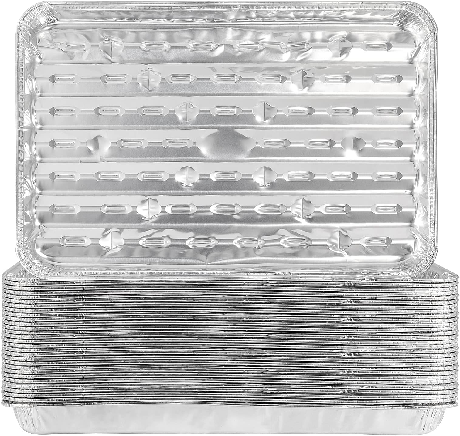 Amazon.com : 24-Pack Disposable Aluminum Foil BBQ Grill Topper Pan ...