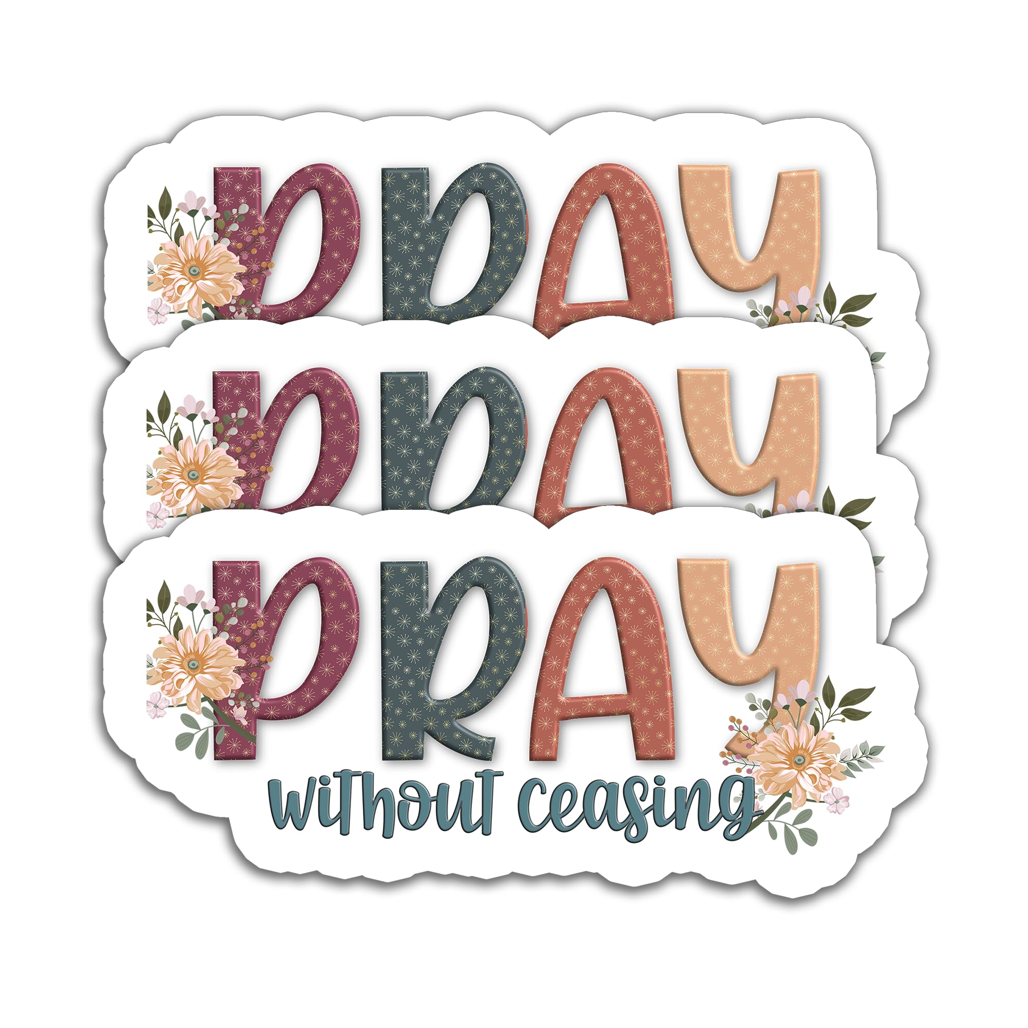 Amazon.com: (3PCS) Pray Without Ceasing Sticker, Inspirational ...