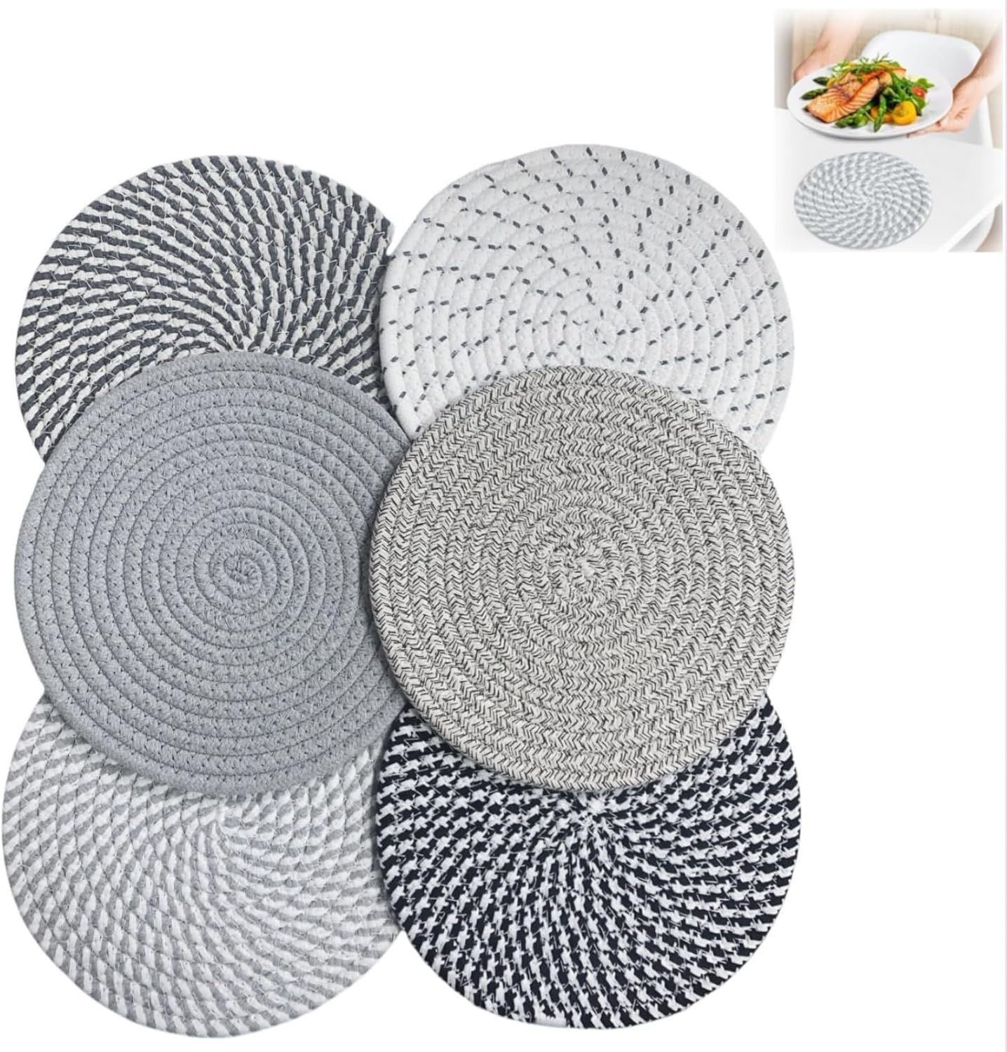Trivets for Kitchen Worktops, Genumix Non Slip Round Table Mats, Hot ...