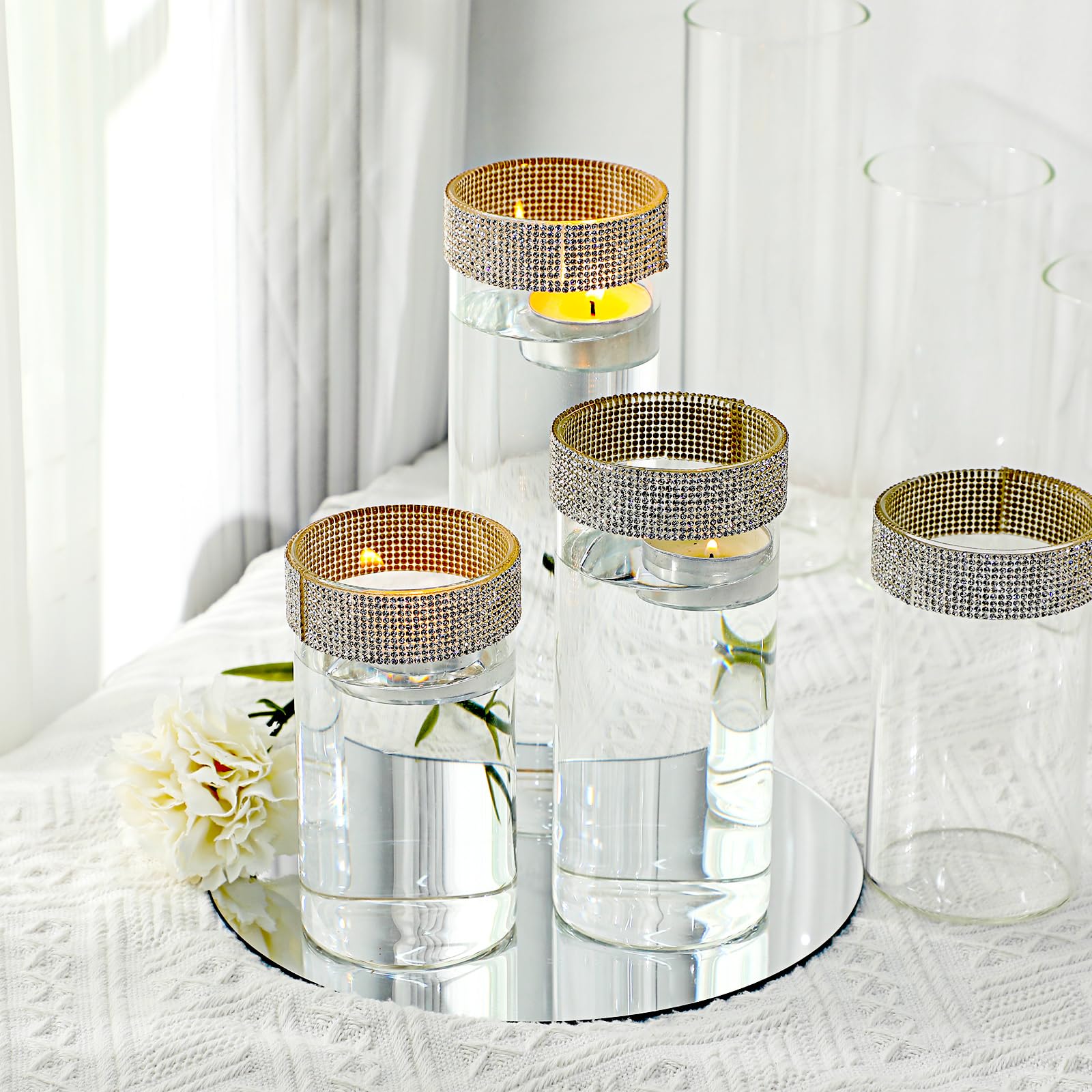 Bling Centerpieces Cylinder Wedding Centerpieces 2 Pcs Acrylic Column