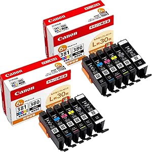 Amazon.co.jp: 【Amazon.co.jp限定】【まとめ買い・純正品2箱セット】キャノン純正 インクカートリッジ BCI-381(BK/C/M/Y/GY)+380 6色マルチパック ...