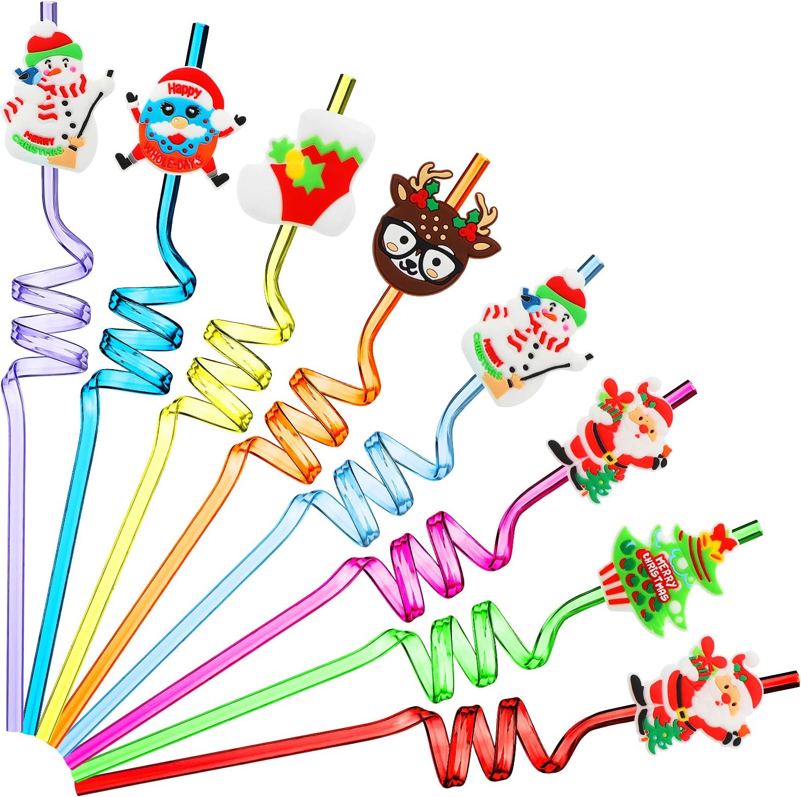 Amazon.com: AFZMON 24 PCS Monster Drinking Straws Reusable Plastic ...