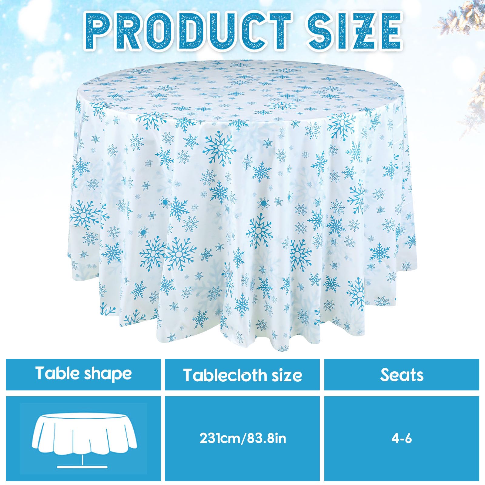 Snapklik.com : Sliner Christmas Round Plastic Tablecloth 84 Winter ...
