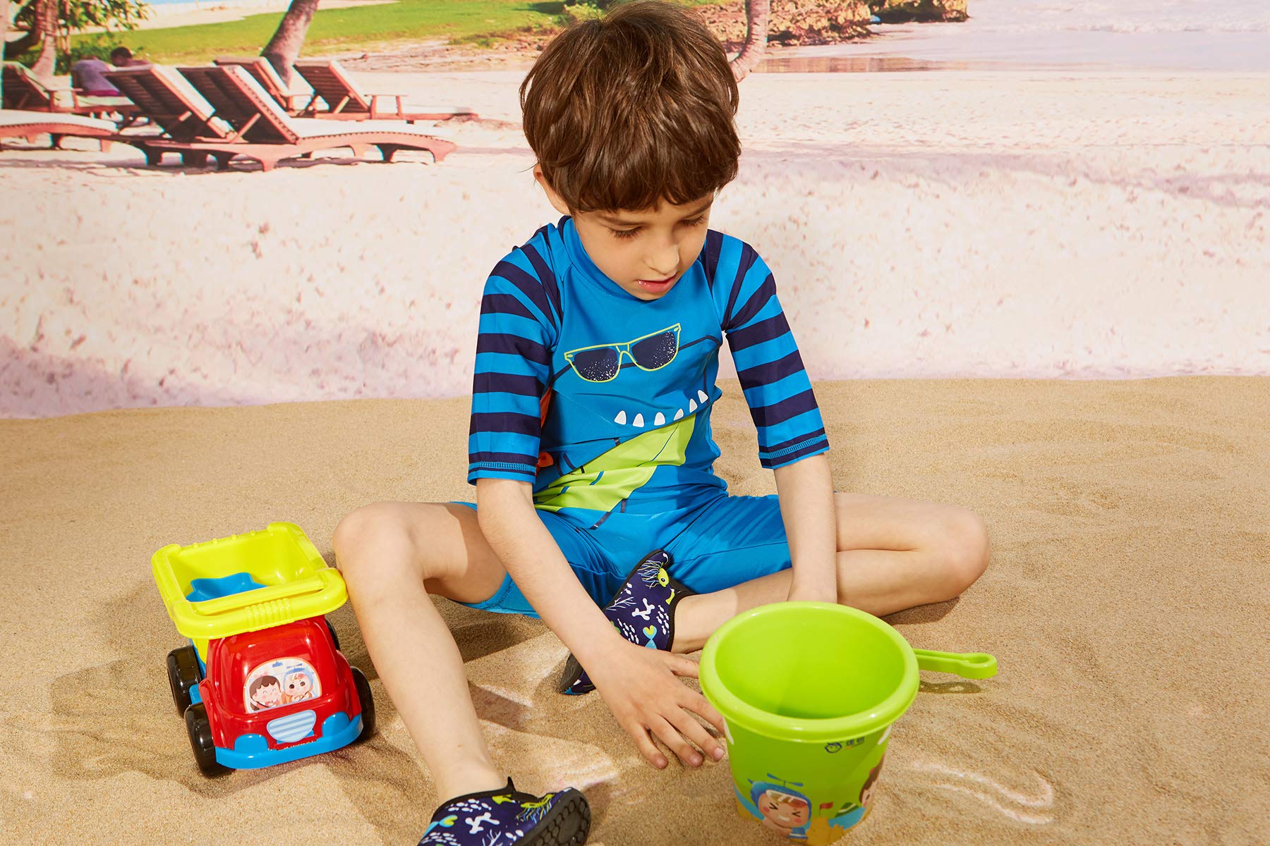 Snapklik.com : PHIBEE Boys One Piece Rash Guard Swimsuit Short Sleeve ...