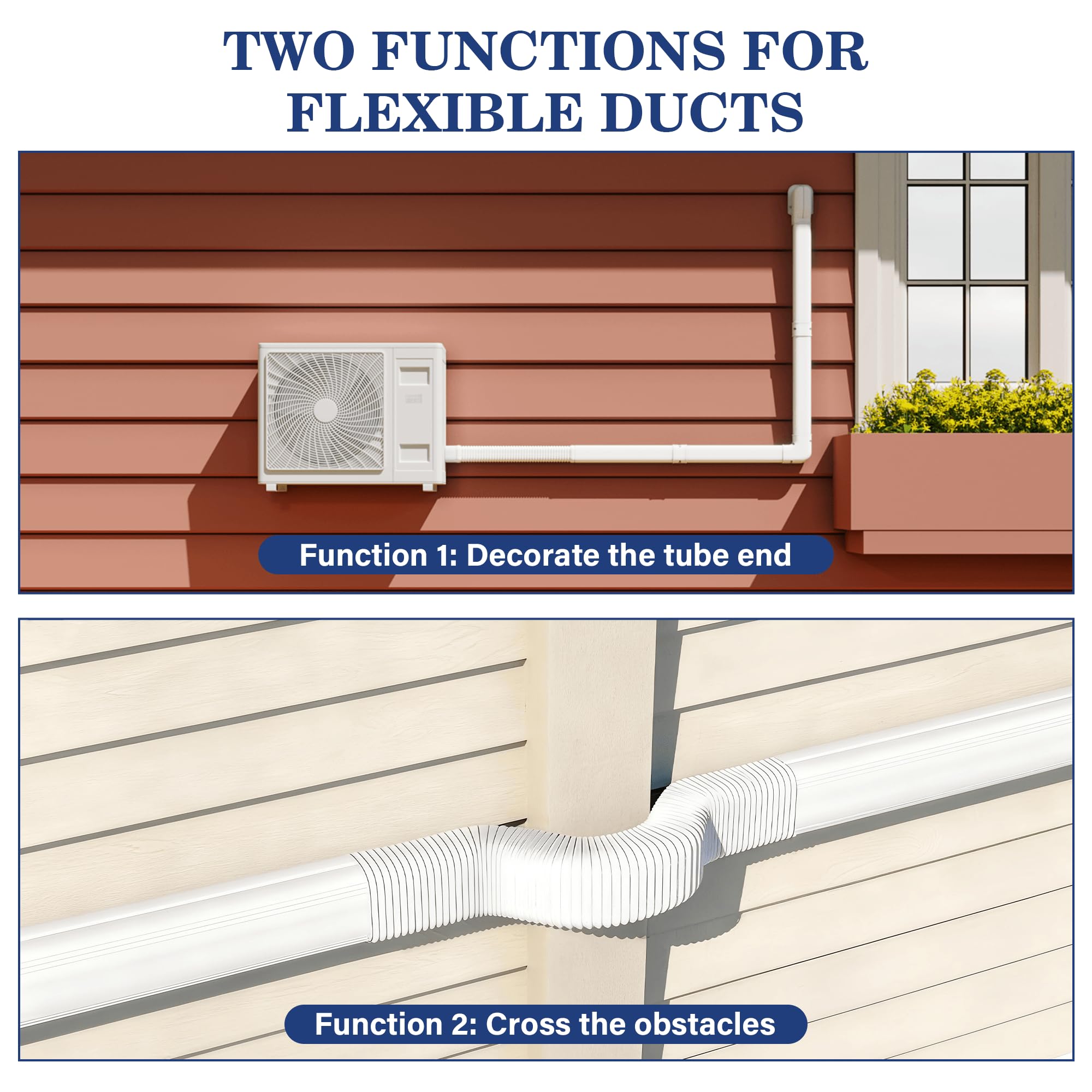 Snapklik.com : 25Ft Mini Split Line Set Cover 4" PVC Line Cover Kit For ...