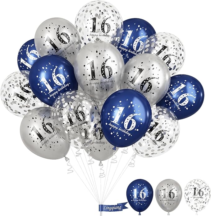 Amazon.com: 16th Birthday Decorations Boys, Pack of 15 Happy 16th ...
