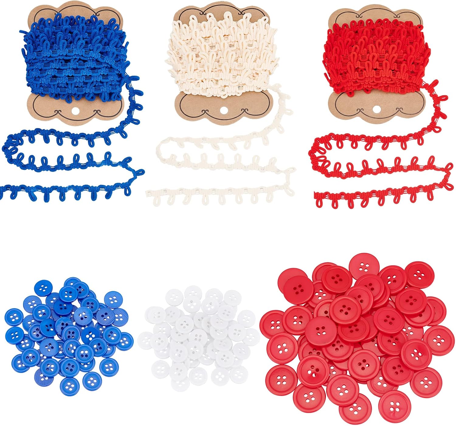 Amazon.com: PH PandaHall 4th of July Braid Trim with Button Loops 30 ...