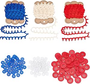 Amazon.com: PH PandaHall 4th of July Braid Trim with Button Loops 30 ...