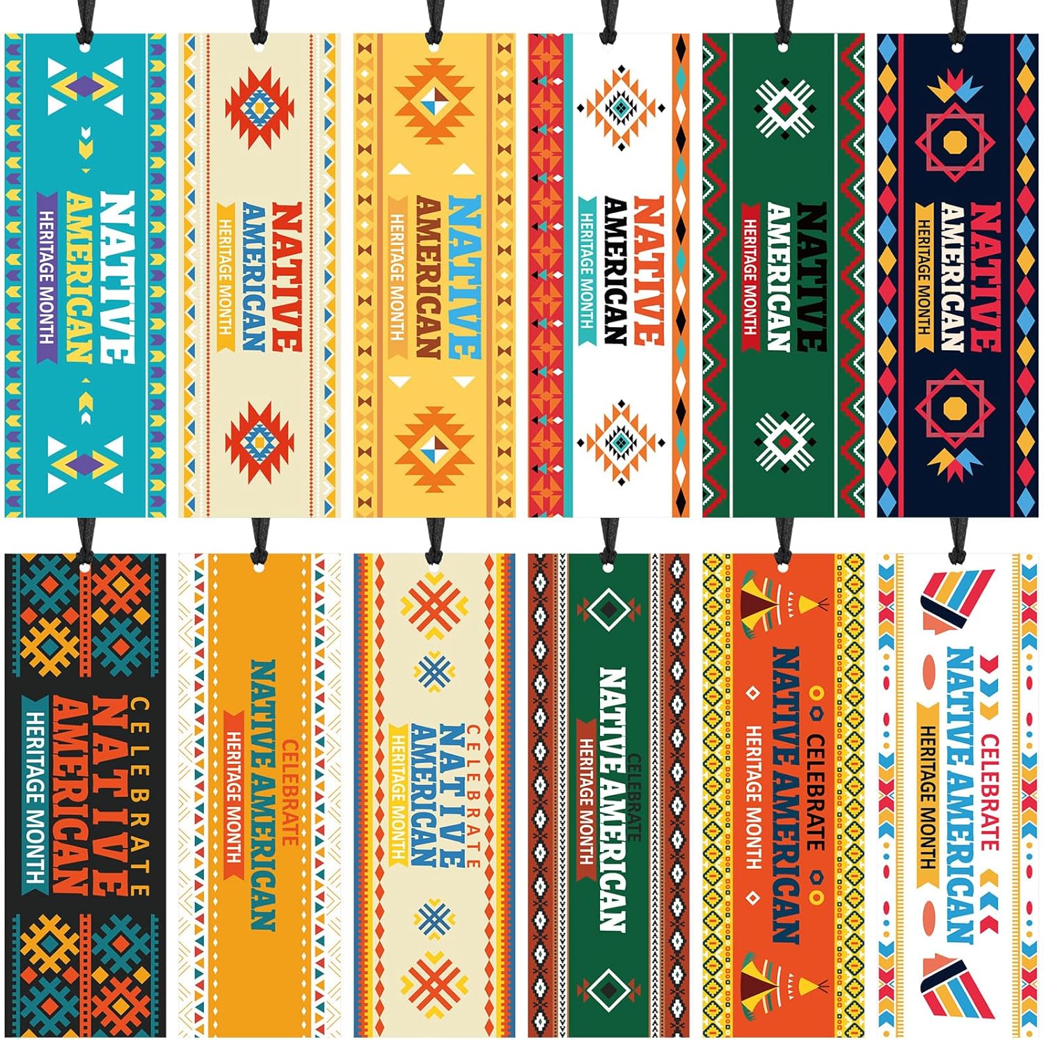 Amazon.com: Kolldenn 120 Pcs Native American Heritage Double Sided ...