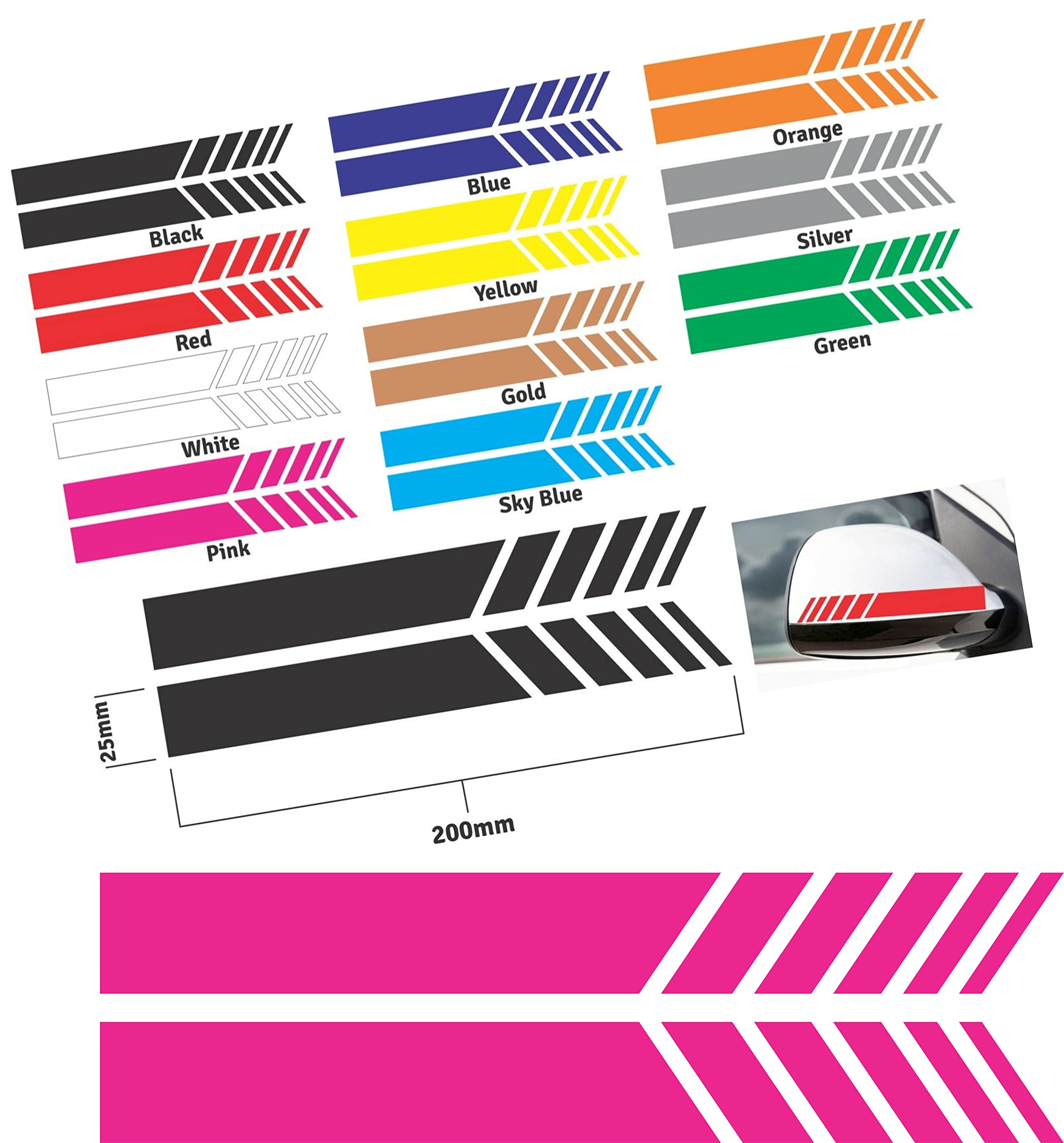 Pink Vinyl Racing Stripes 63''x11'' Racing Body Stripes Stickers,Cars