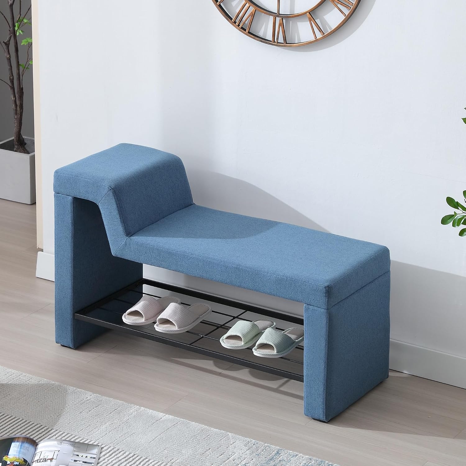 Amazon.com: BERYTH Storage Ottoman Bench, Modern Ottoman Bench with ...