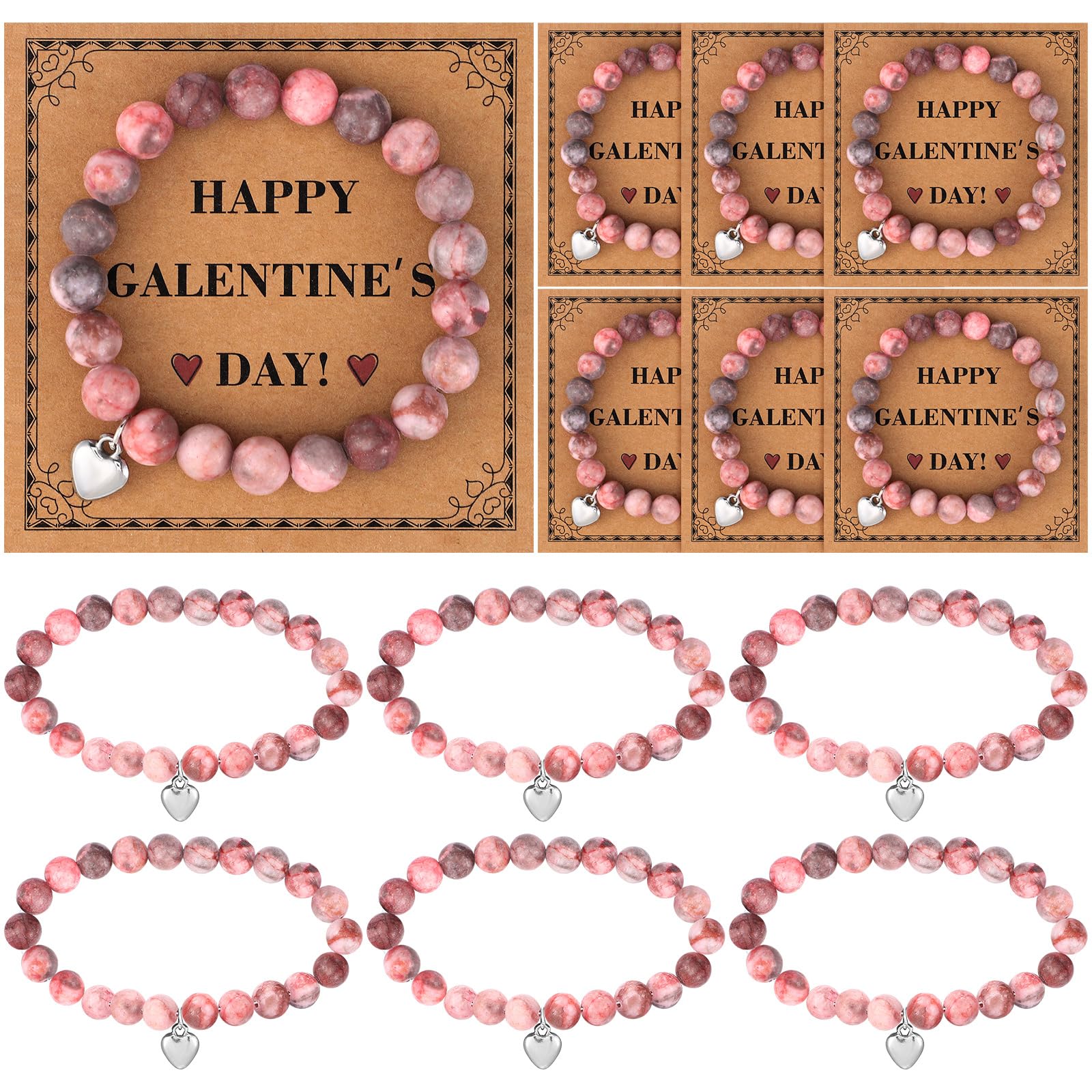 Amazon.com: Landical 6 Sets Happy Galentines Day Gift Bracelets for ...