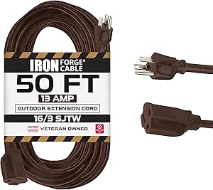 Amazon.com: Iron Forge Cable Outdoor Brown Extension Cord 50 ft - 16 ...