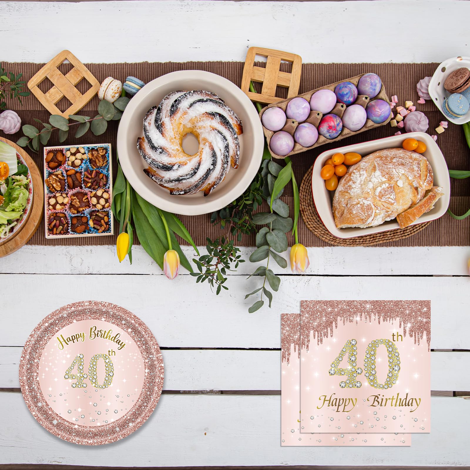 Snapklik.com : 40th Birthday Decorations For Women, Rose Gold Forty ...