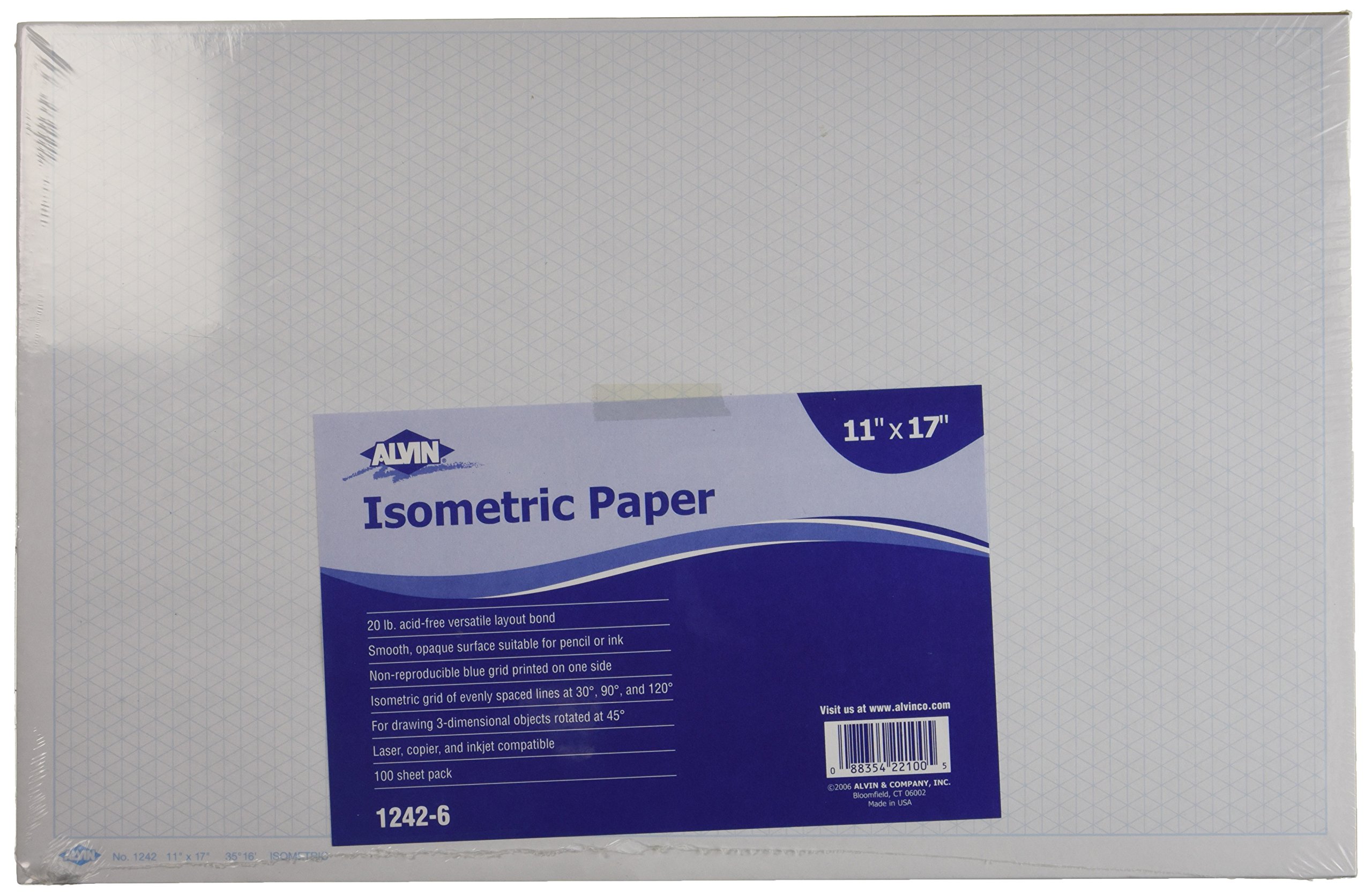 ALVIN 1242 6 Isometric Paper Pad Drafting And Graph Paper Suitable 