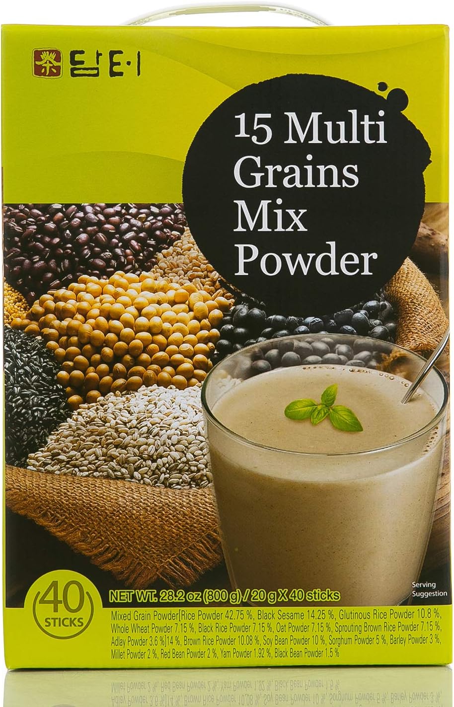 Amazon.com : Damtuh Korean 15 Roasted Mixed Grain Powder Misugaru 40 ...