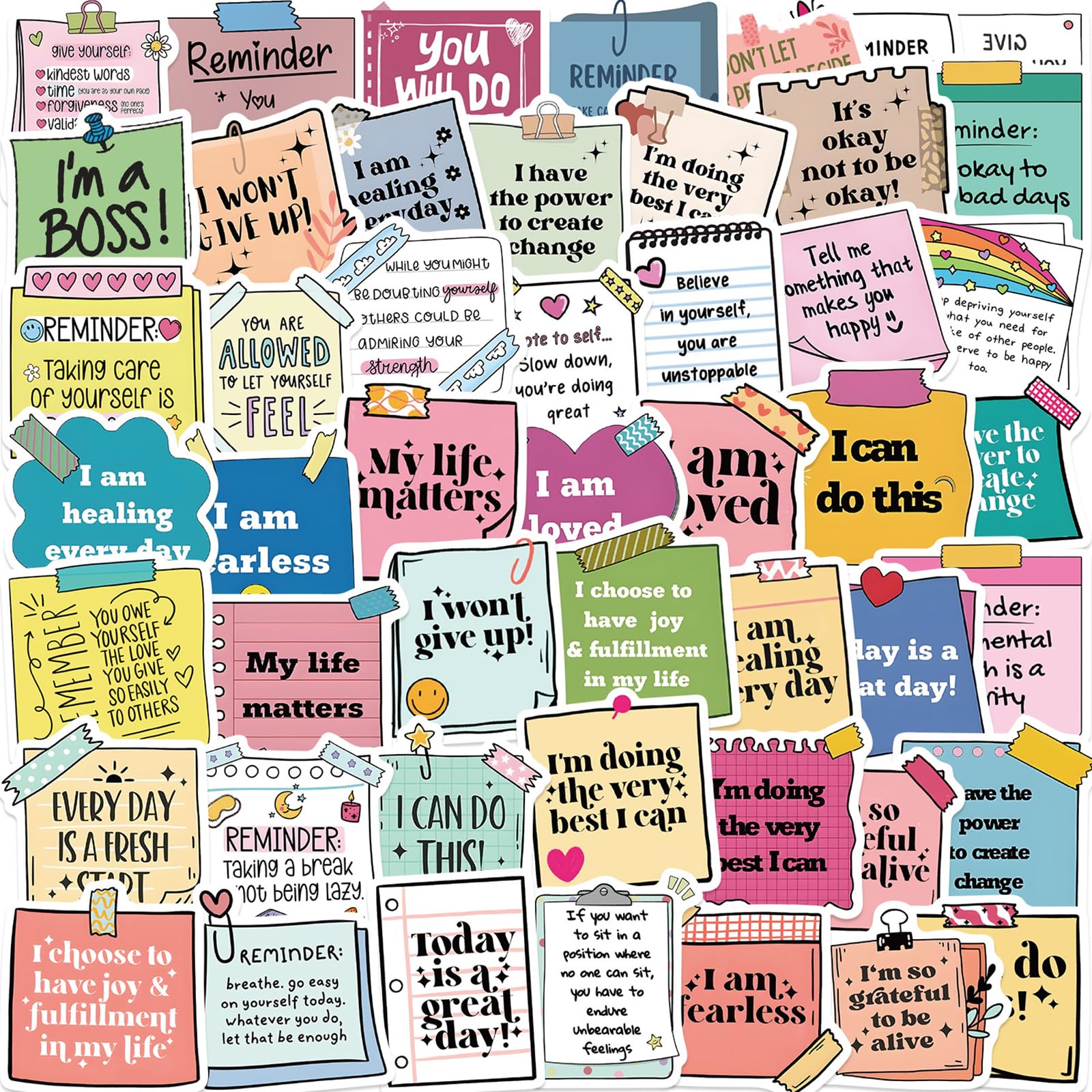 Amazon.com: 50pcs Cute Motivational Stickers for Kids, Teacher Reward ...