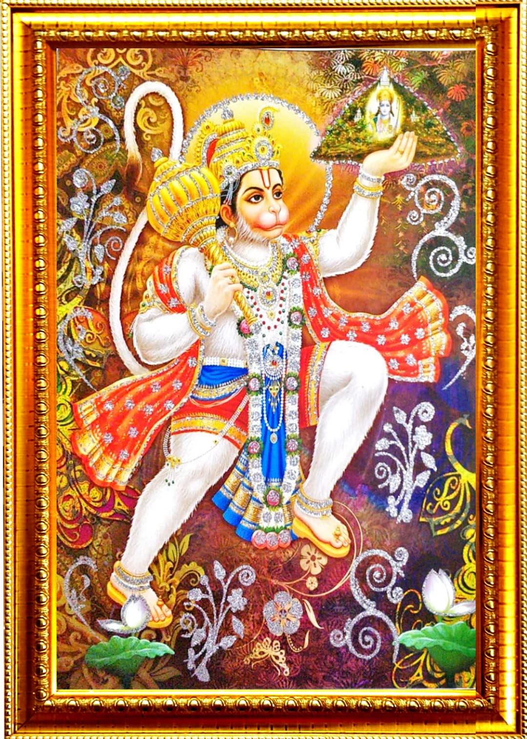 Buy Suninow Hanuman Photo with Golden Frame | god Goddess Photo Frame ...